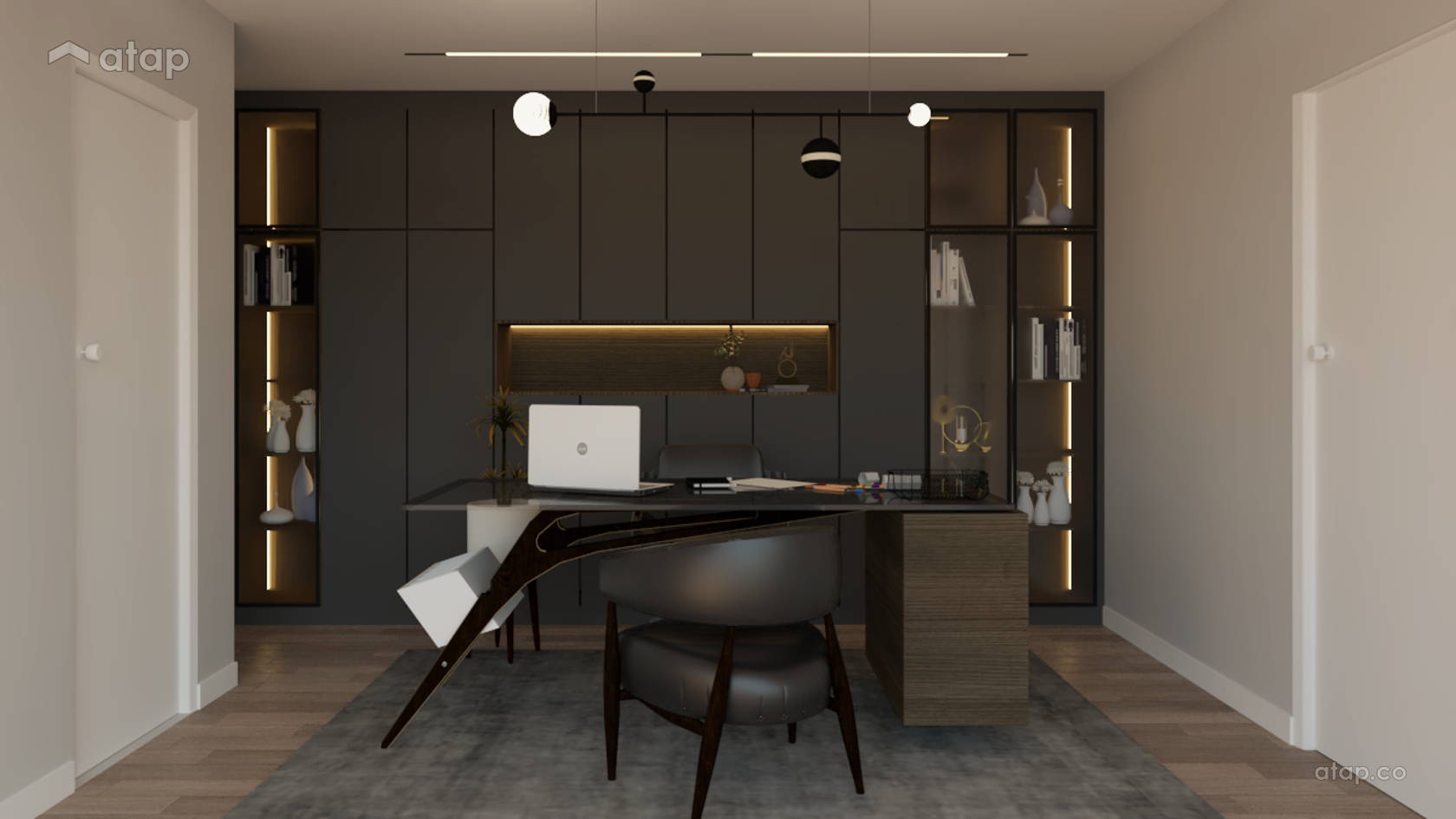 Contemporary Minimalistic Study Room semi-detached design ideas ...