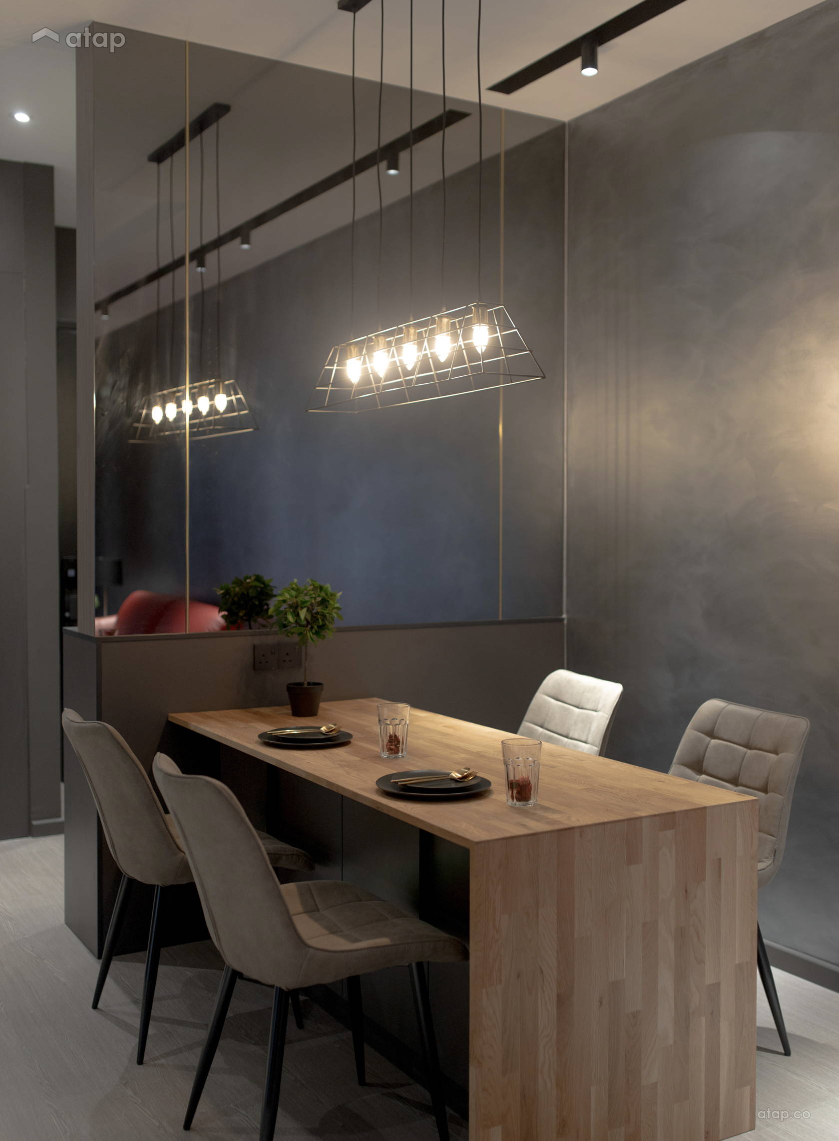 Industrial Modern Dining Room condominium design ideas & photos ...