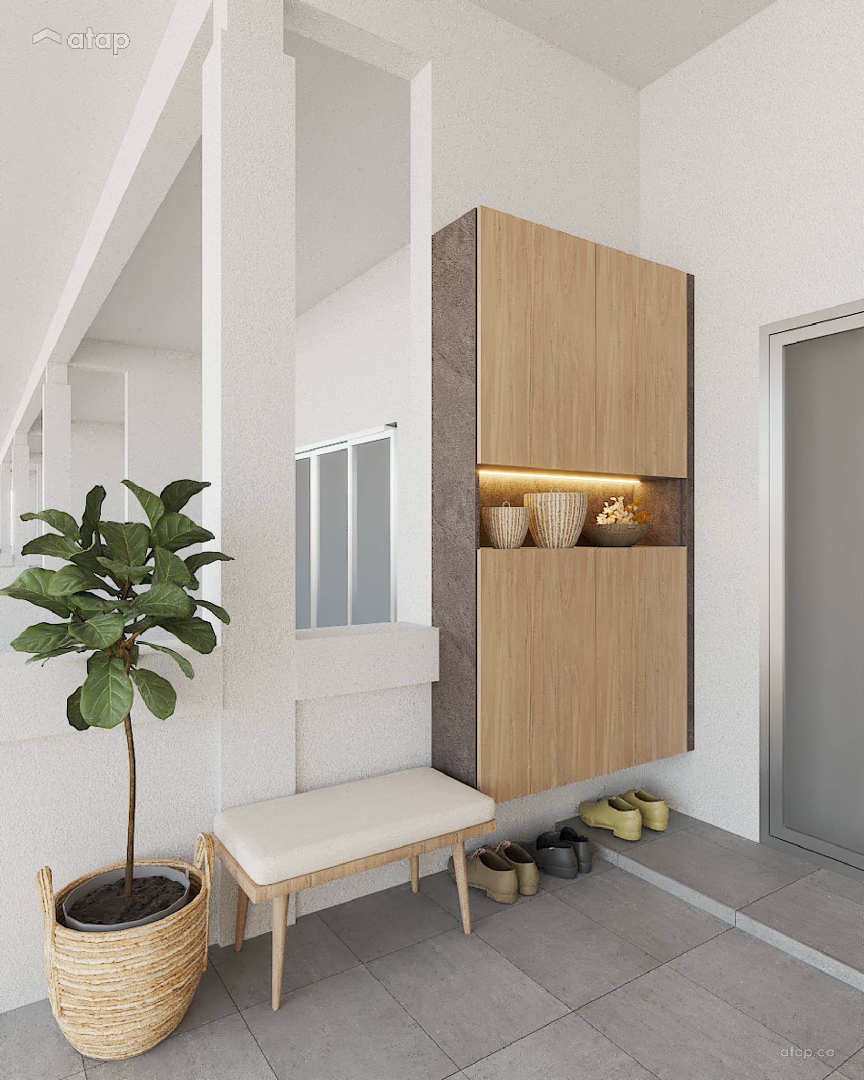 Minimalistic Scandinavian Foyer terrace design ideas & photos Malaysia ...