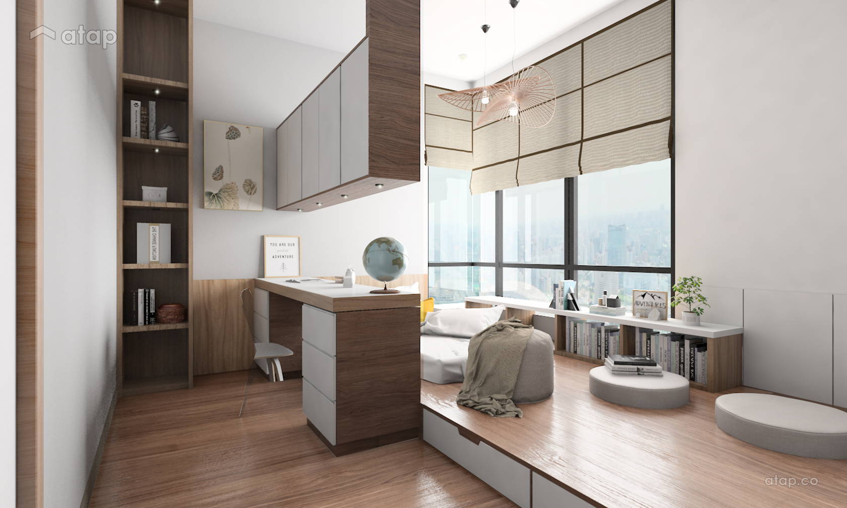 Zen Bedroom Study Room semi-detached design ideas & photos Malaysia ...