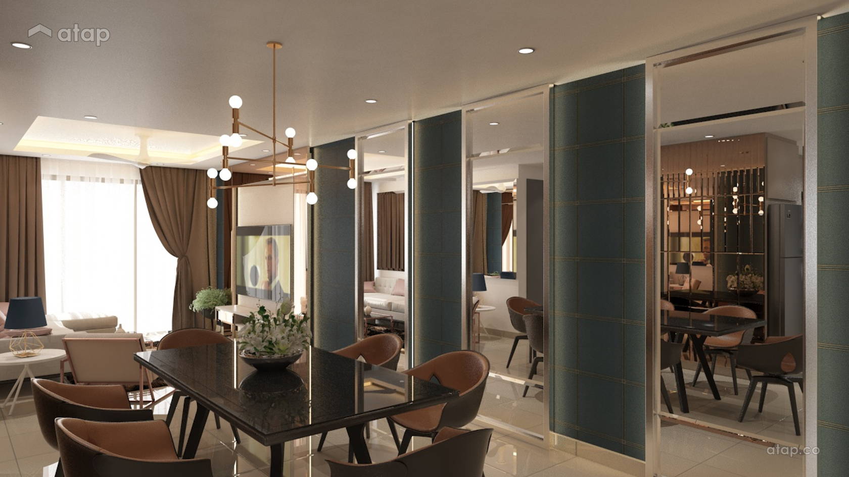 Classic Contemporary Dining Room condominium design ideas & photos ...