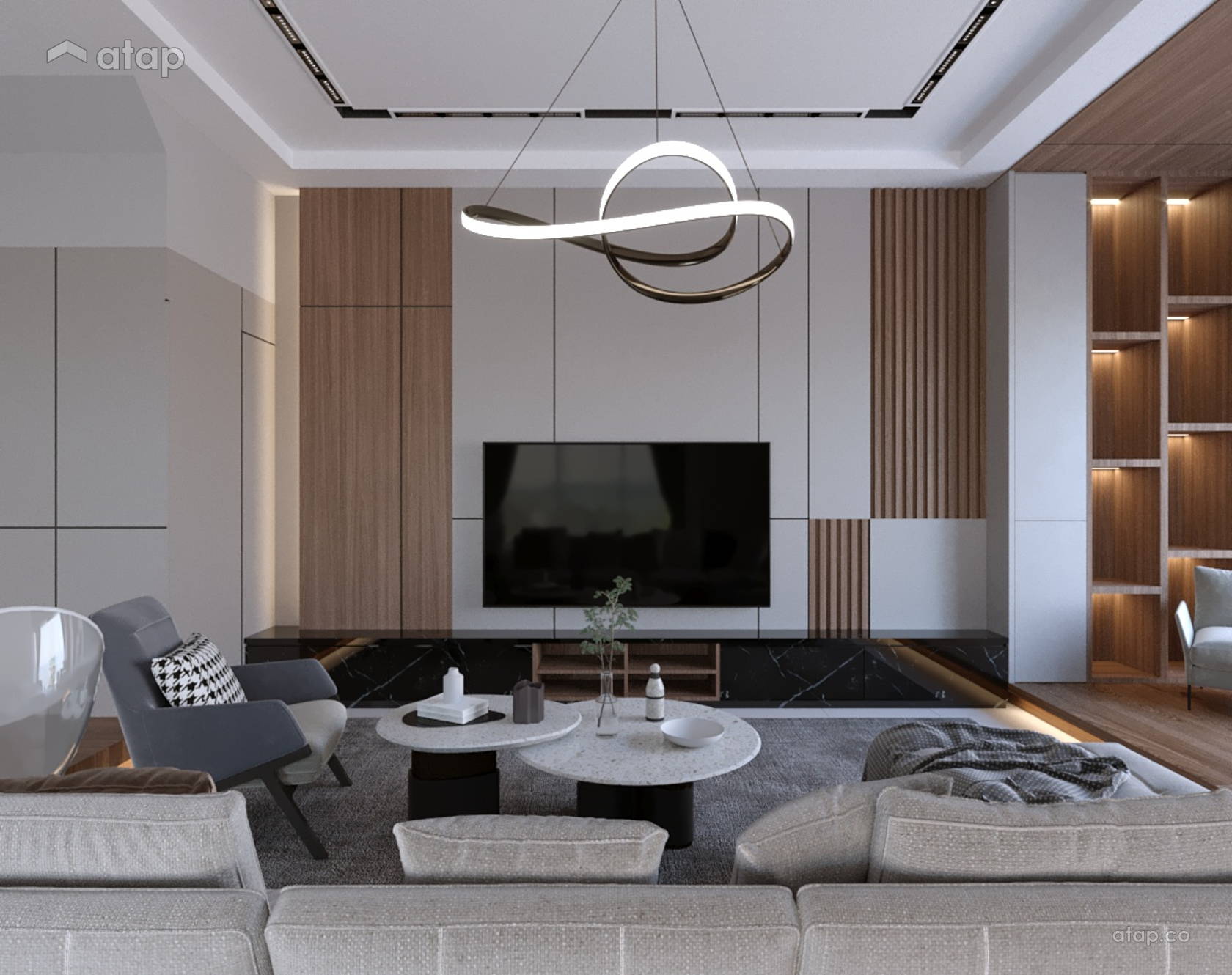 Contemporary Living Room semi-detached design ideas & photos Malaysia ...