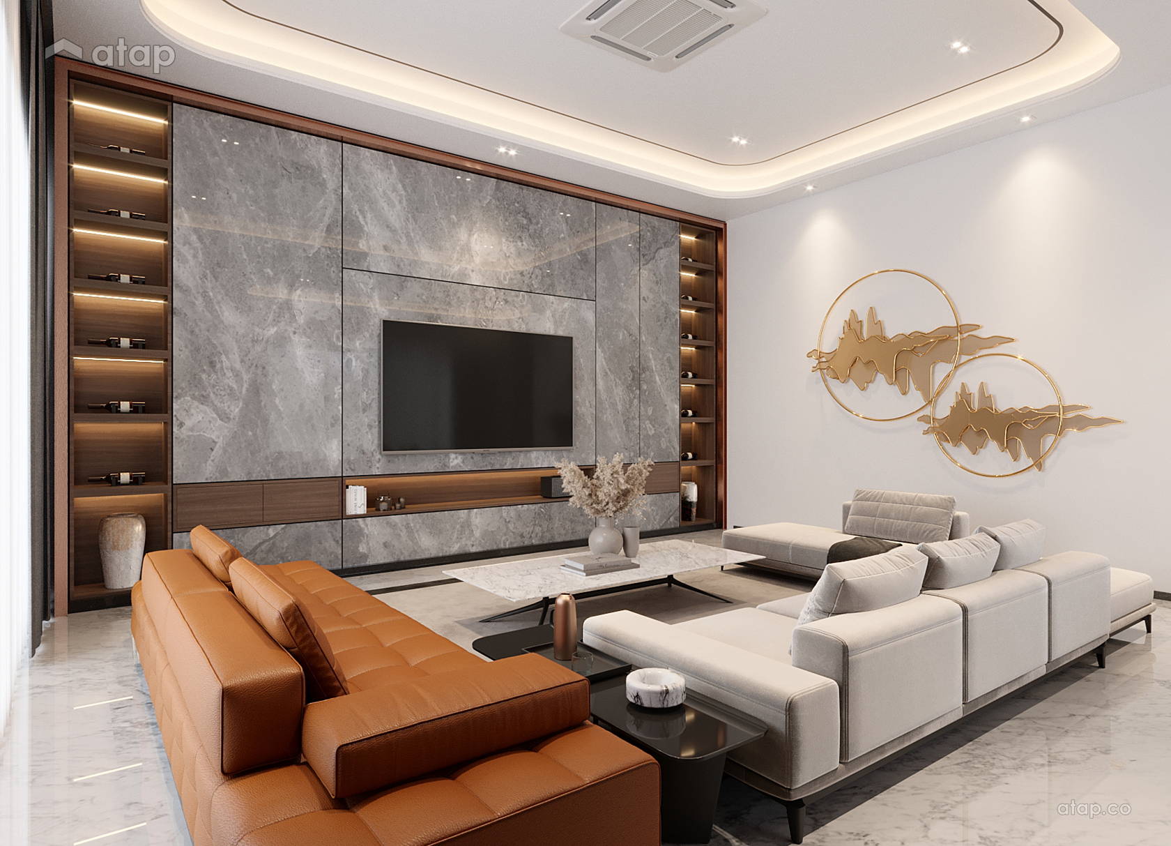 Contemporary Modern Living Room semi-detached design ideas & photos ...