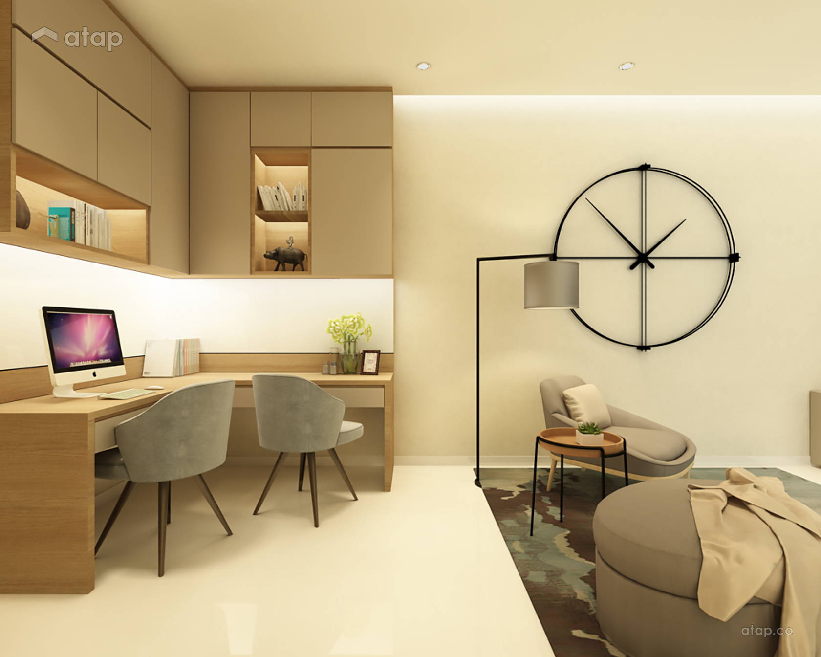 Scandinavian Family Room Study Room terrace design ideas & photos ...