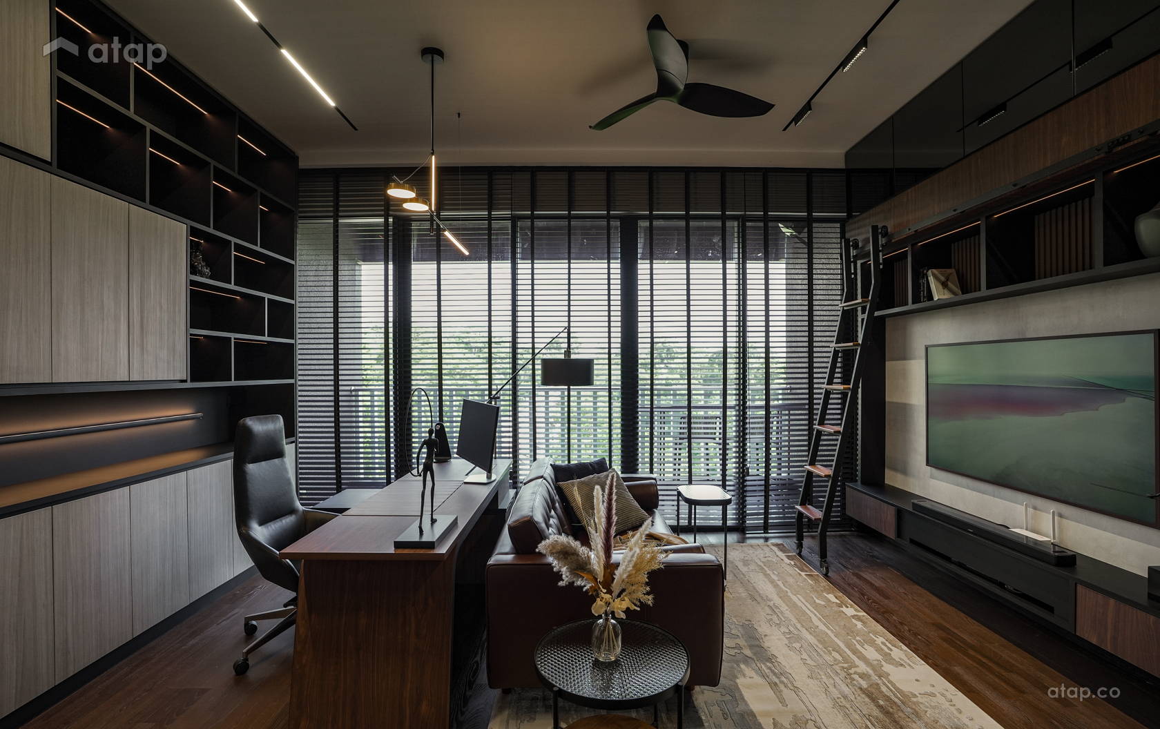 Contemporary Modern Office Study Room condominium design ideas & photos ...