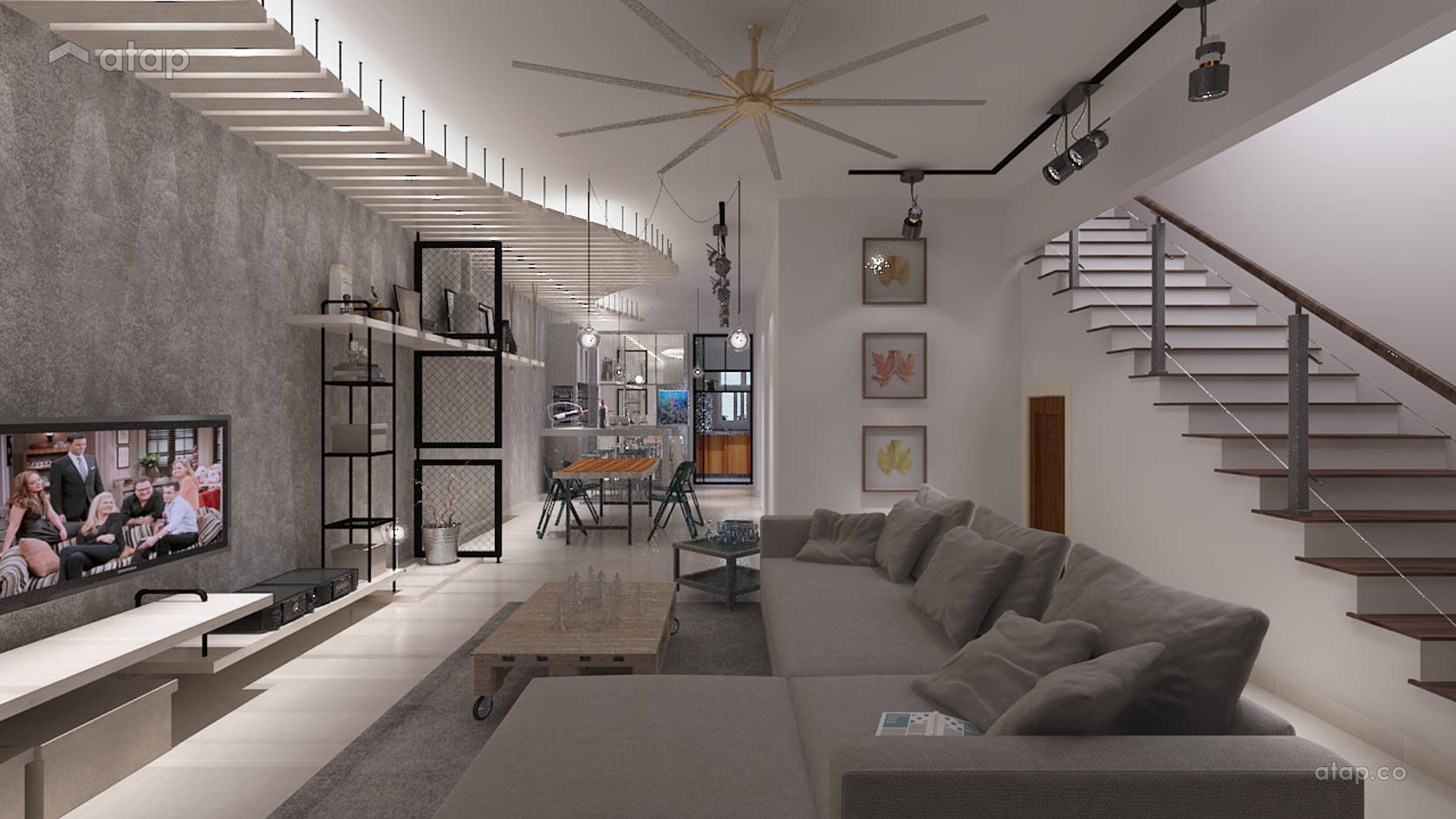 Industrial Vintage Living Room terrace design ideas & photos Malaysia ...