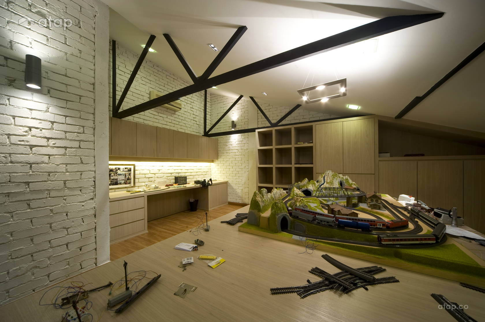 Rustic Study Room condominium design ideas & photos Malaysia | Atap.co