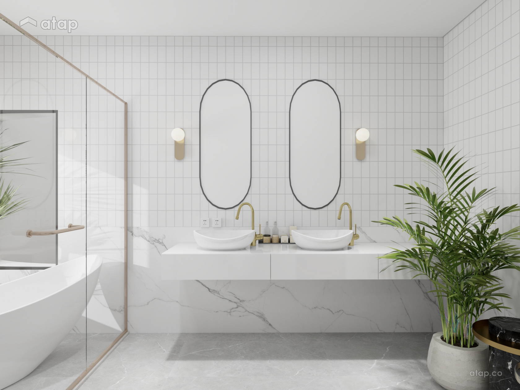 Contemporary Bathroom bungalow design ideas & photos Malaysia | Atap.co