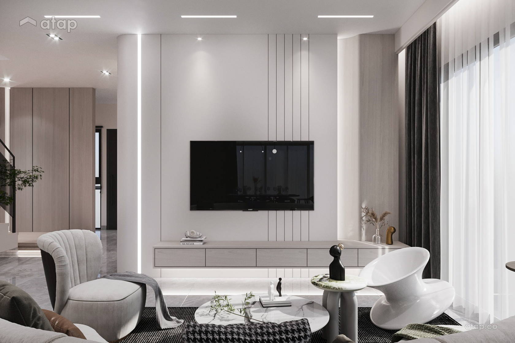 Contemporary Modern Living Room terrace design ideas & photos Malaysia | Atap.co