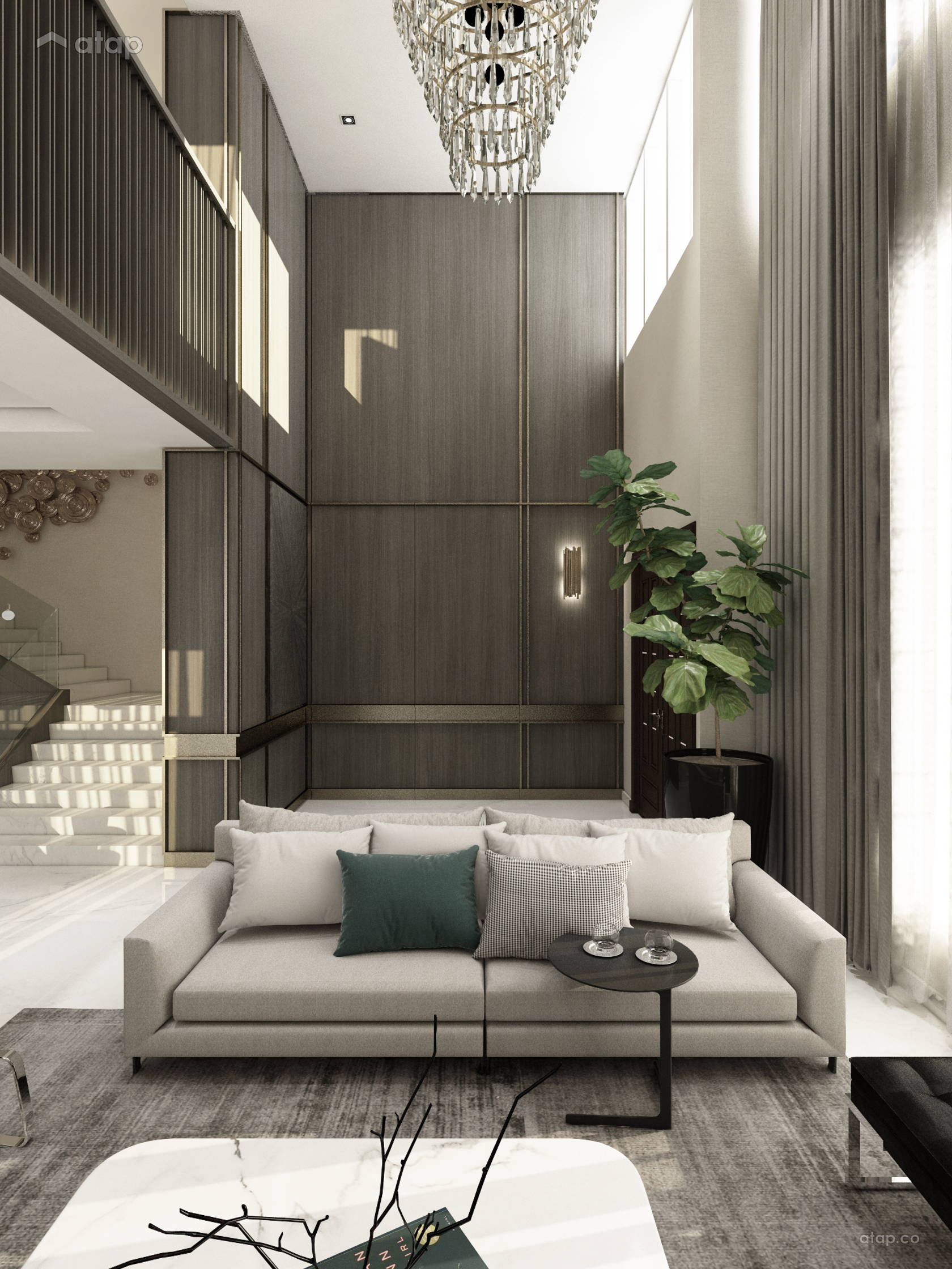 Modern Living Room semi-detached design ideas & photos Malaysia | Atap.co