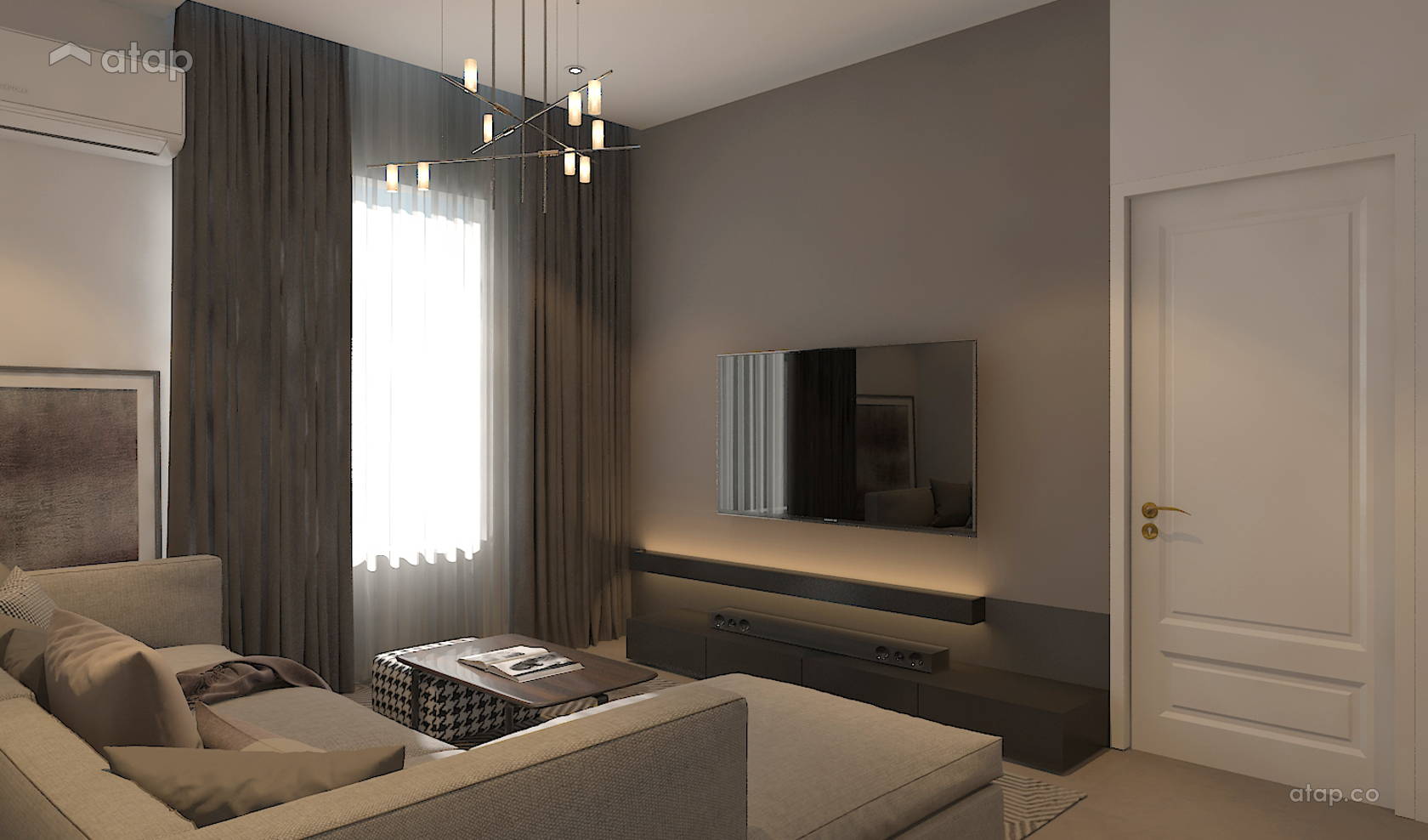 Contemporary Modern Family Room semi-detached design ideas & photos ...