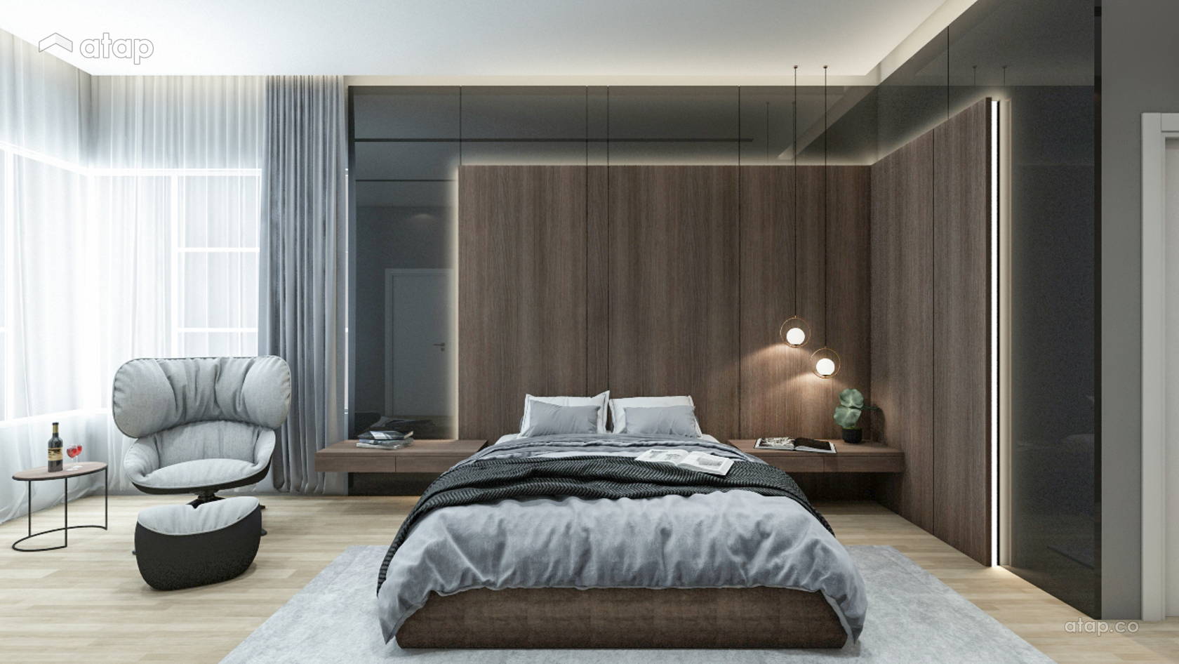 Contemporary Modern Bedroom semi-detached design ideas & photos ...