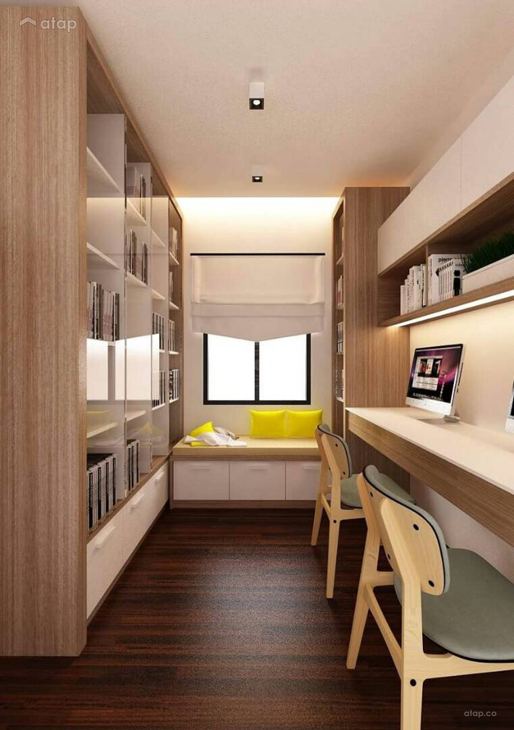 Contemporary Scandinavian Study Room condominium design ideas & photos ...