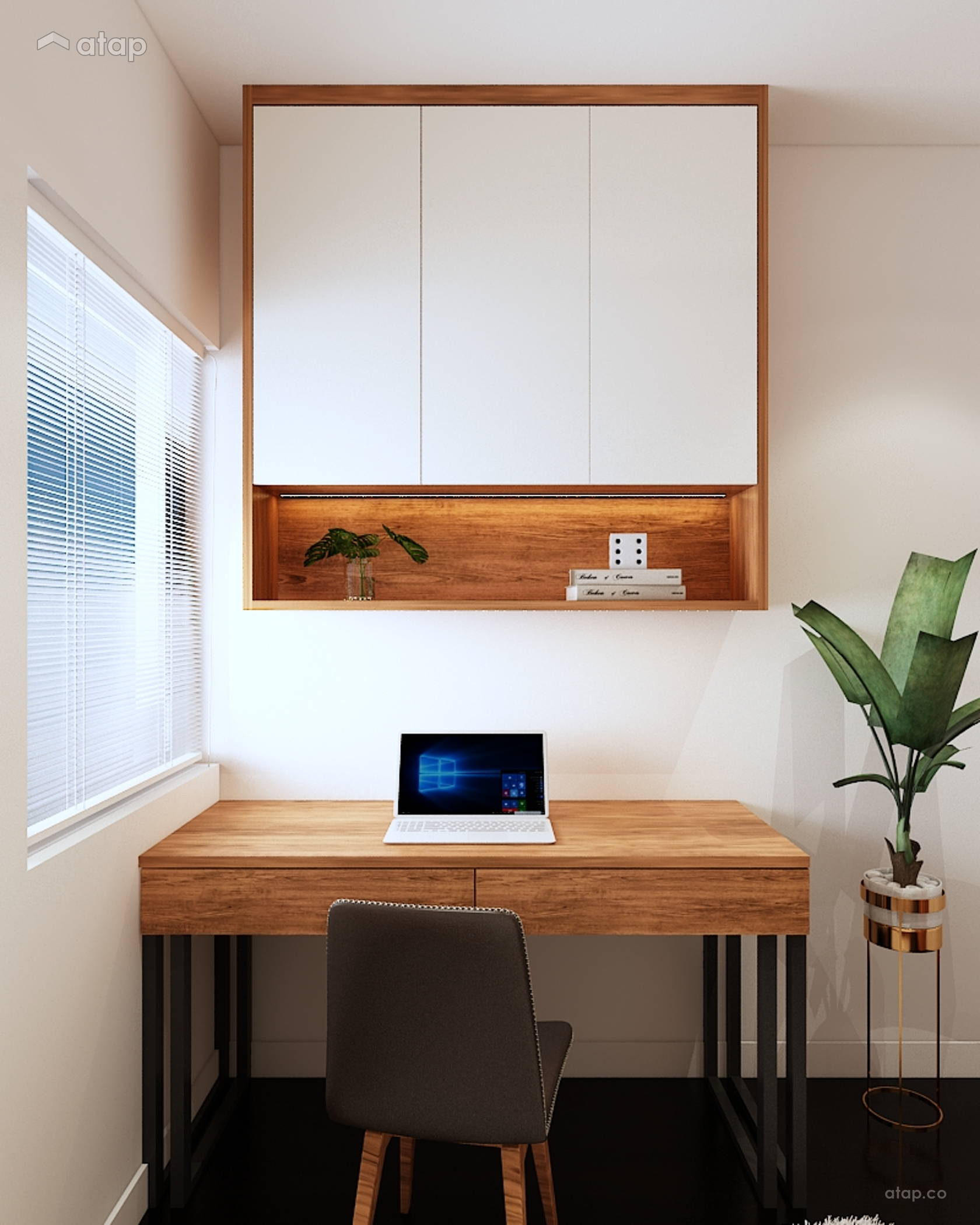 Classic Scandinavian Study Room condominium design ideas & photos ...