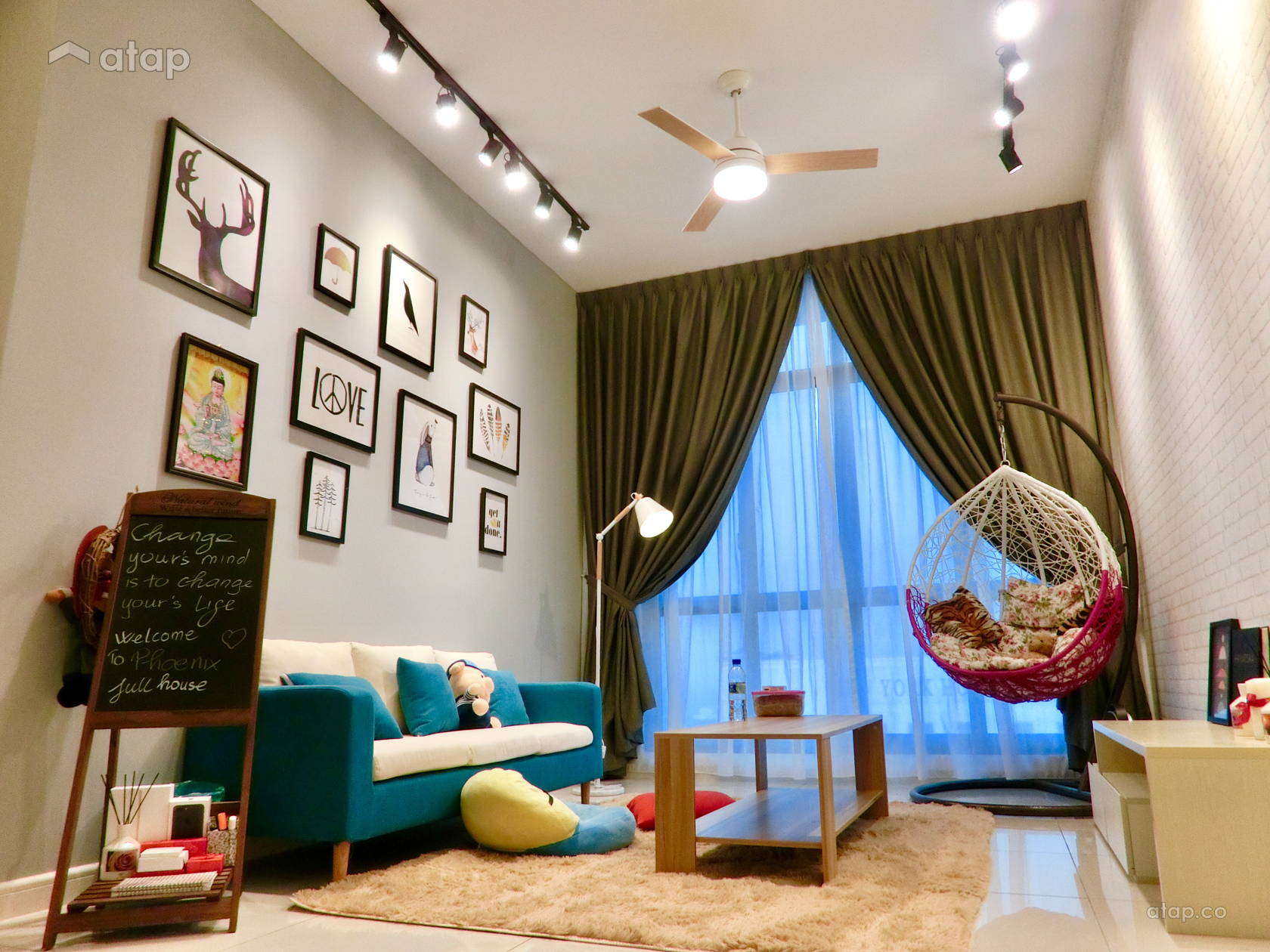 Minimalistic Scandinavian Family Room Living Room condominium design ...