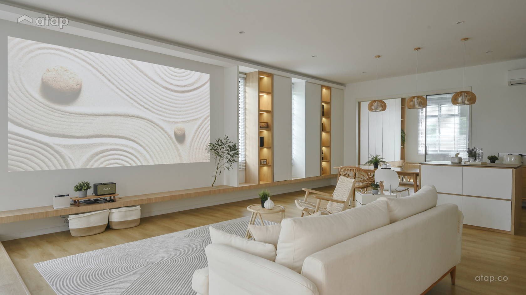 Minimalistic Living Room terrace design ideas & photos Malaysia | Atap.co