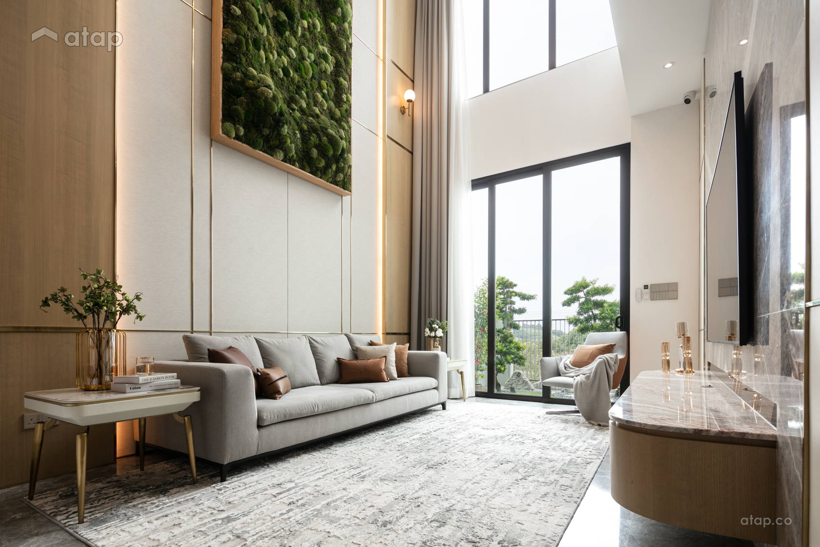 Contemporary Zen Living Room townhouse design ideas & photos Malaysia ...