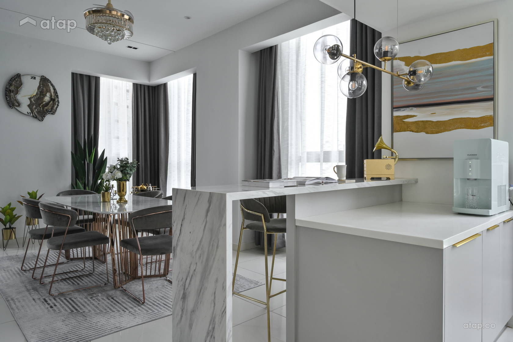 Contemporary Modern Dining Room Kitchen condominium design ideas ...