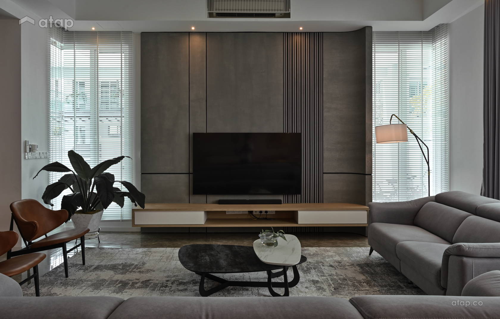 Contemporary Modern Living Room semi-detached design ideas & photos ...
