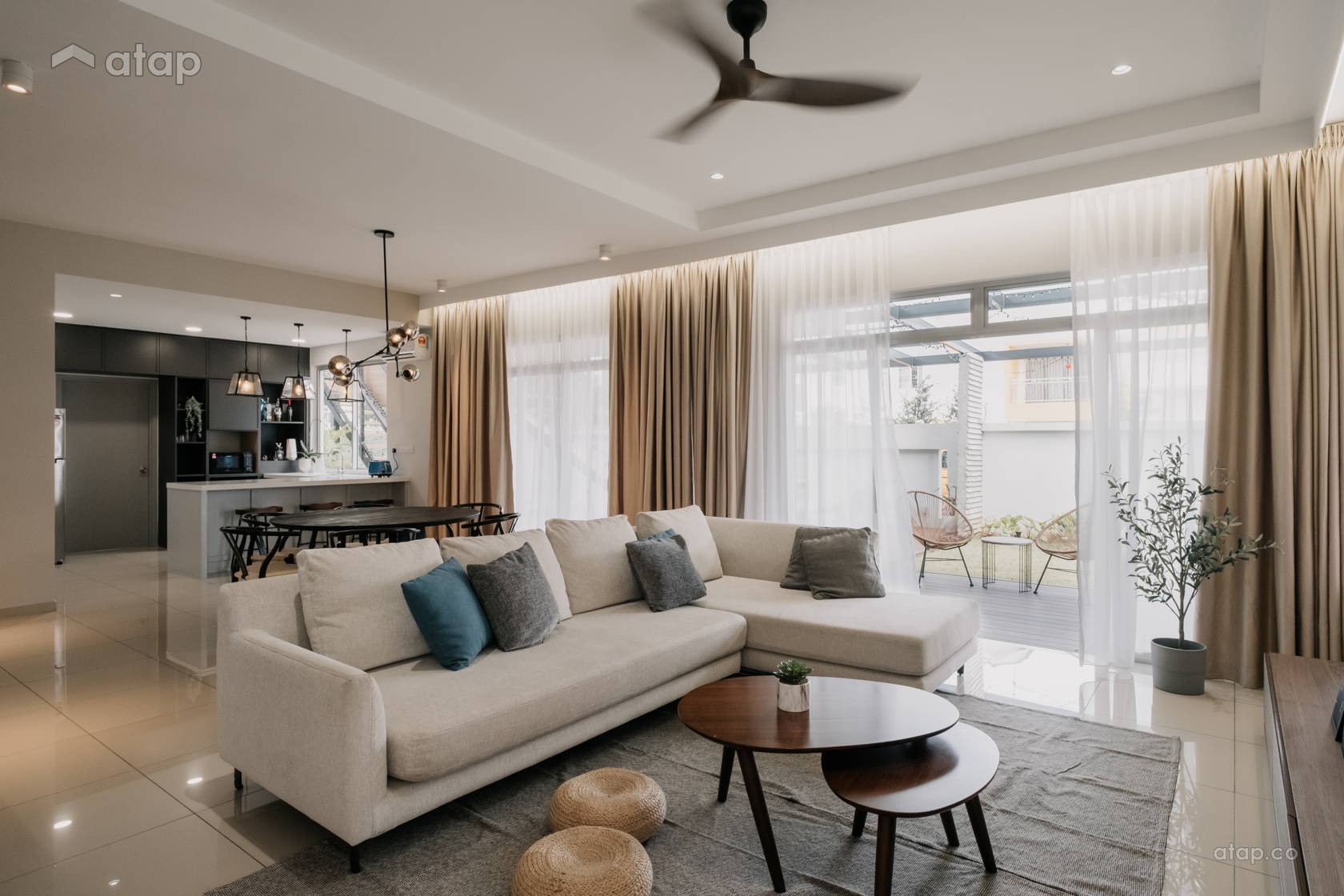 Contemporary Modern Living Room semi-detached design ideas & photos ...