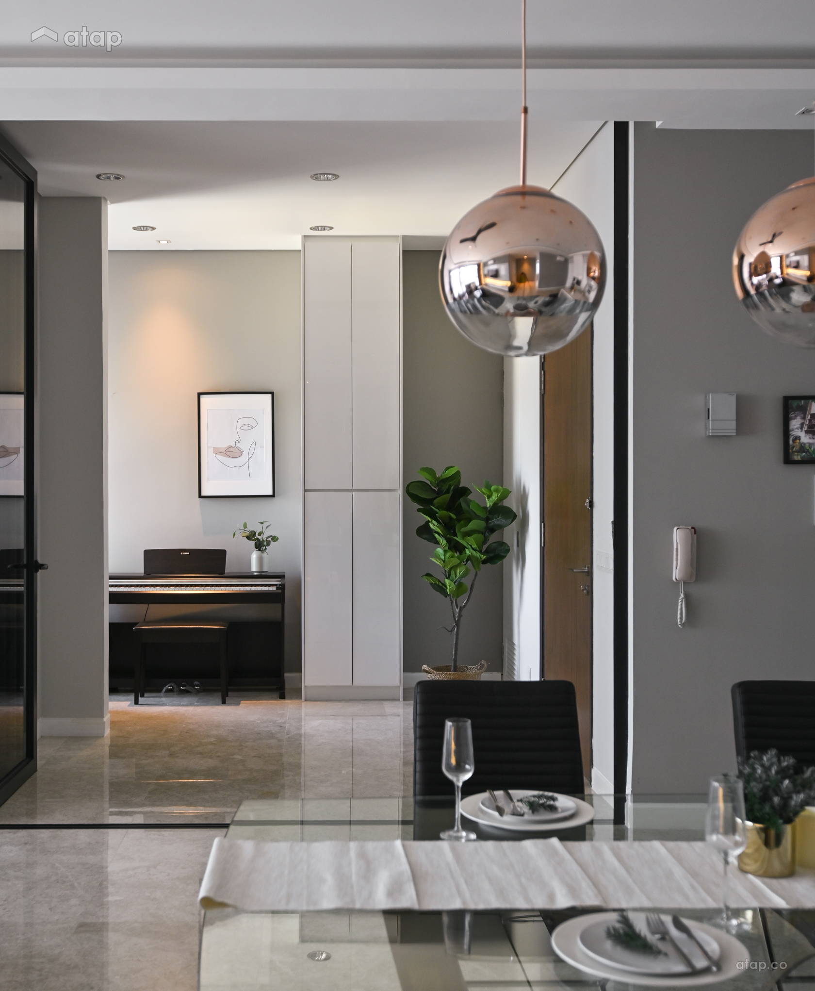 Contemporary Modern Foyer Living Room condominium design ideas & photos ...