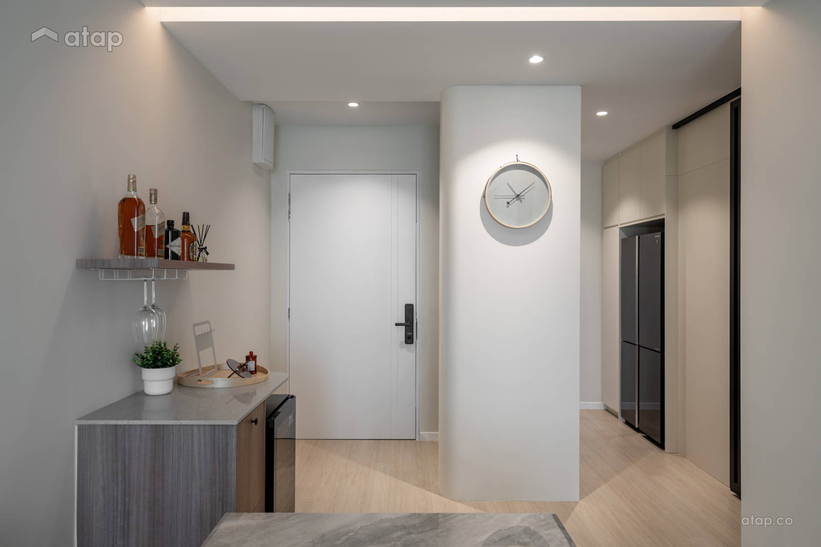 Minimalistic Modern Family Room Foyer condominium design ideas & photos ...