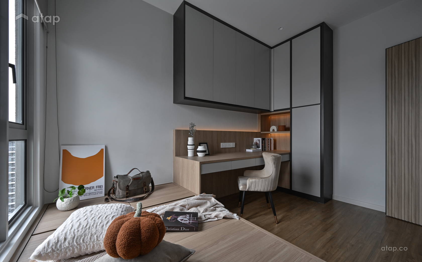 Contemporary Modern Bedroom Study Room condominium design ideas ...