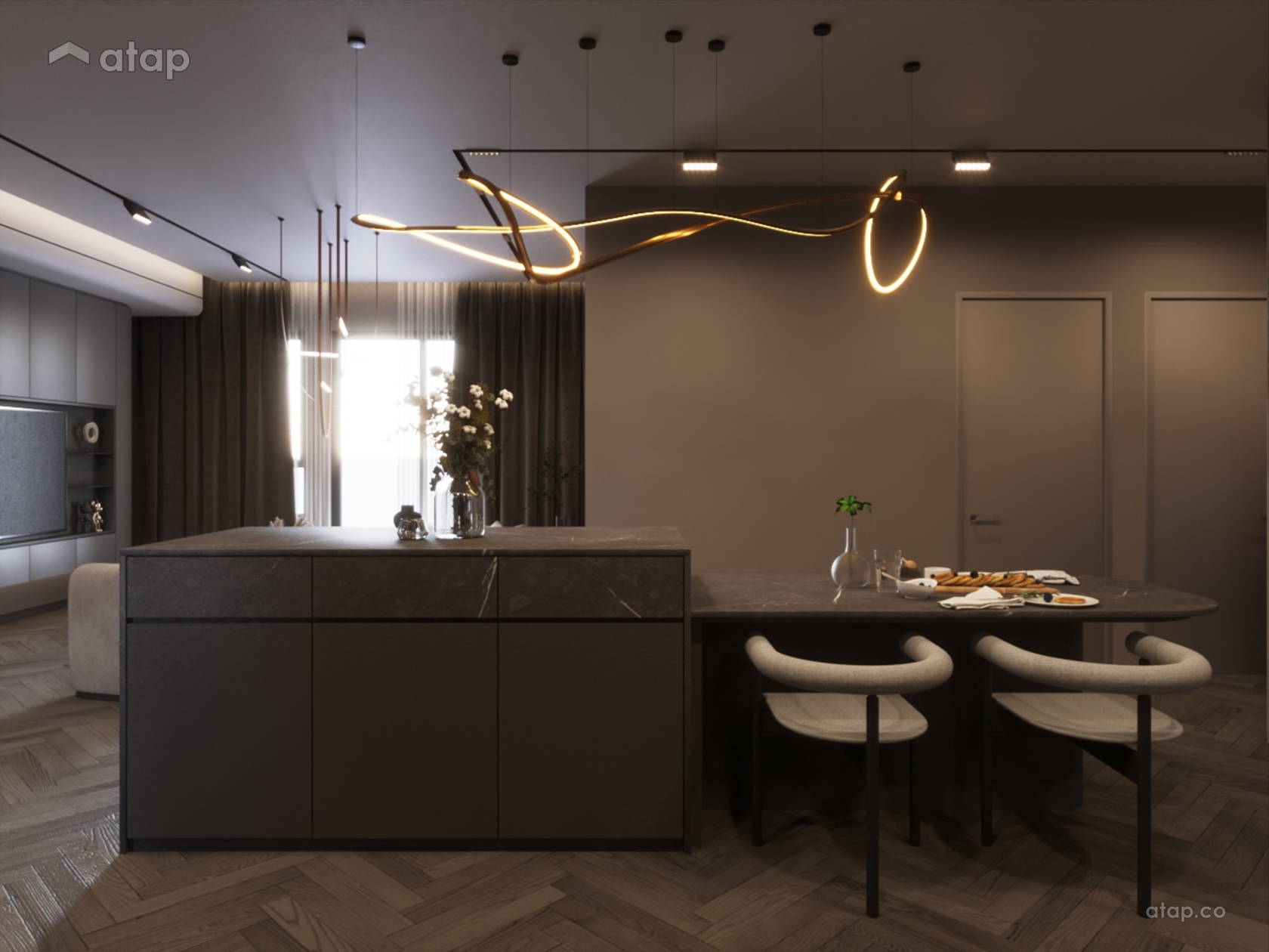 Contemporary Modern Dining Room condominium design ideas & photos Malaysia | Atap.co