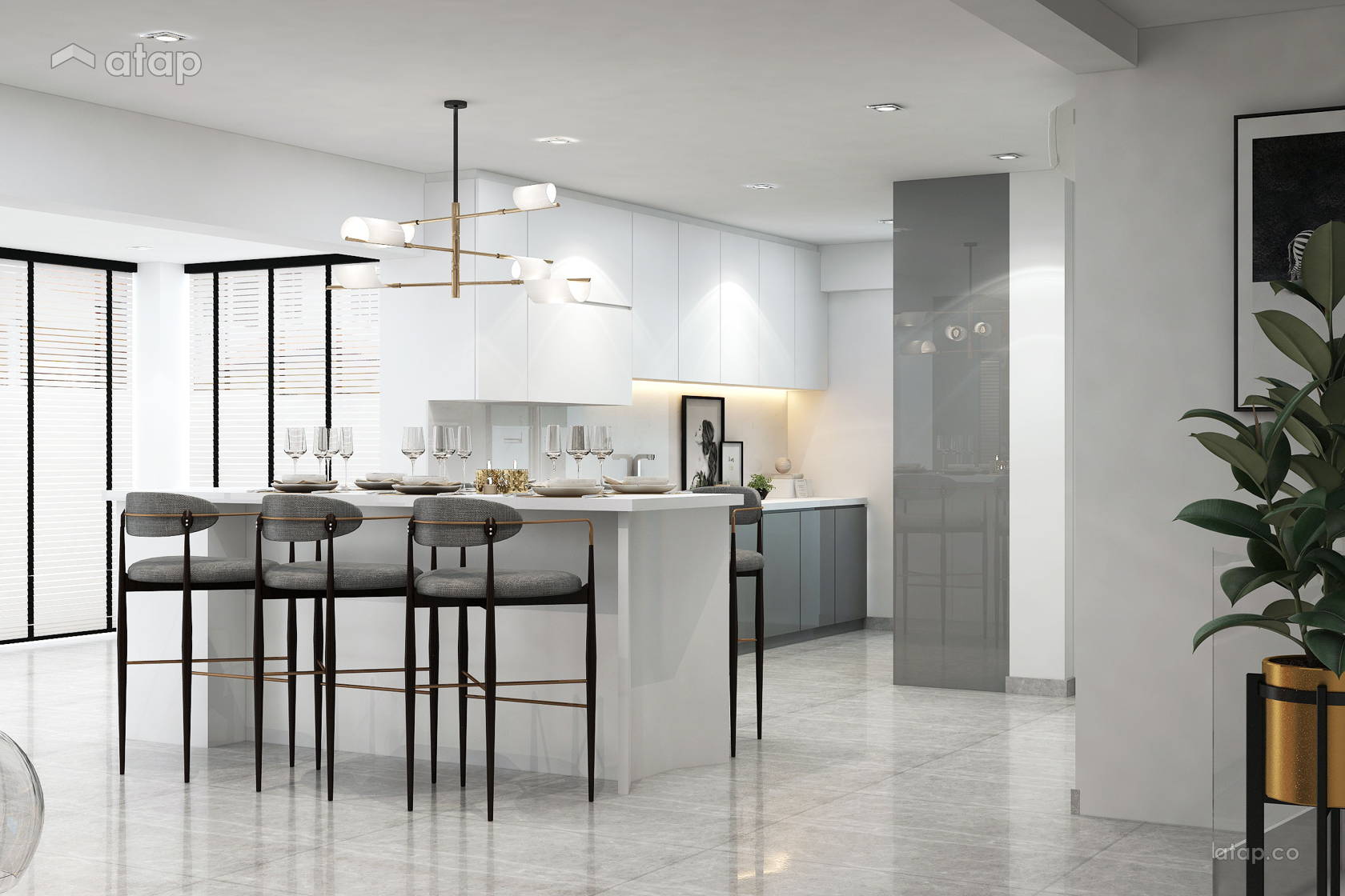 Minimalistic Modern Kitchen semi-detached design ideas & photos ...