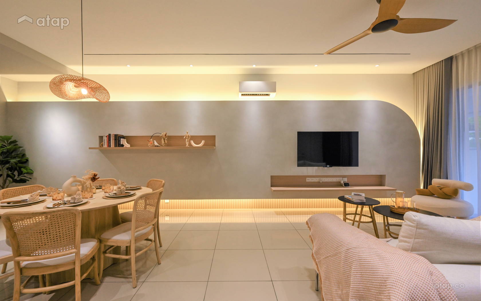 Minimalistic Scandinavian Dining Room Living Room terrace design ideas ...