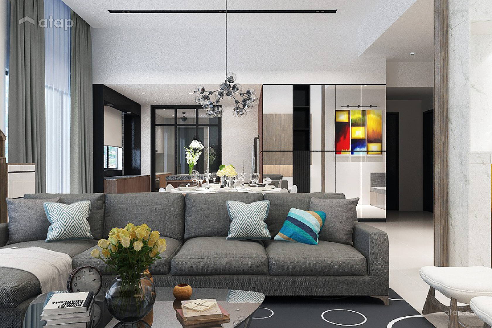 Modern Living Room semi-detached design ideas & photos Malaysia | Atap.co