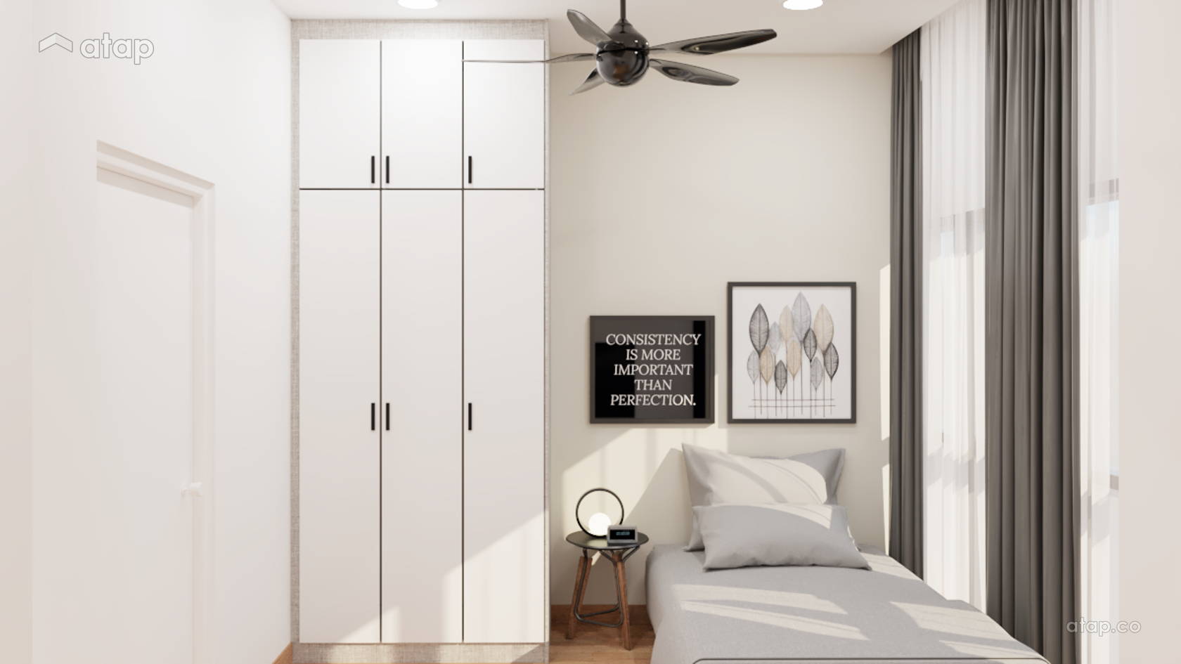 Modern Scandinavian Bedroom condominium design ideas & photos Malaysia ...