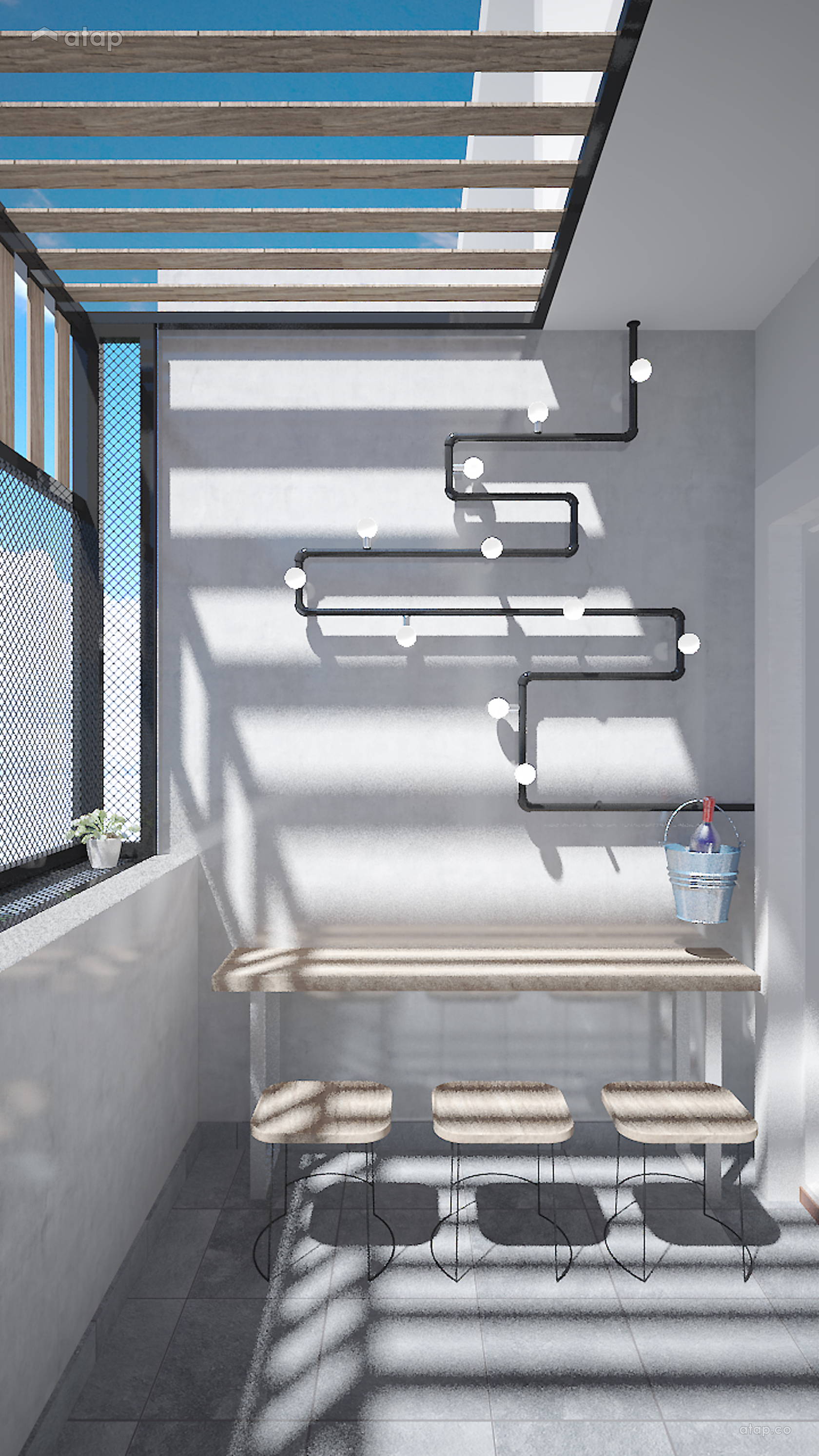 Contemporary Industrial Balcony terrace design ideas & photos Malaysia ...