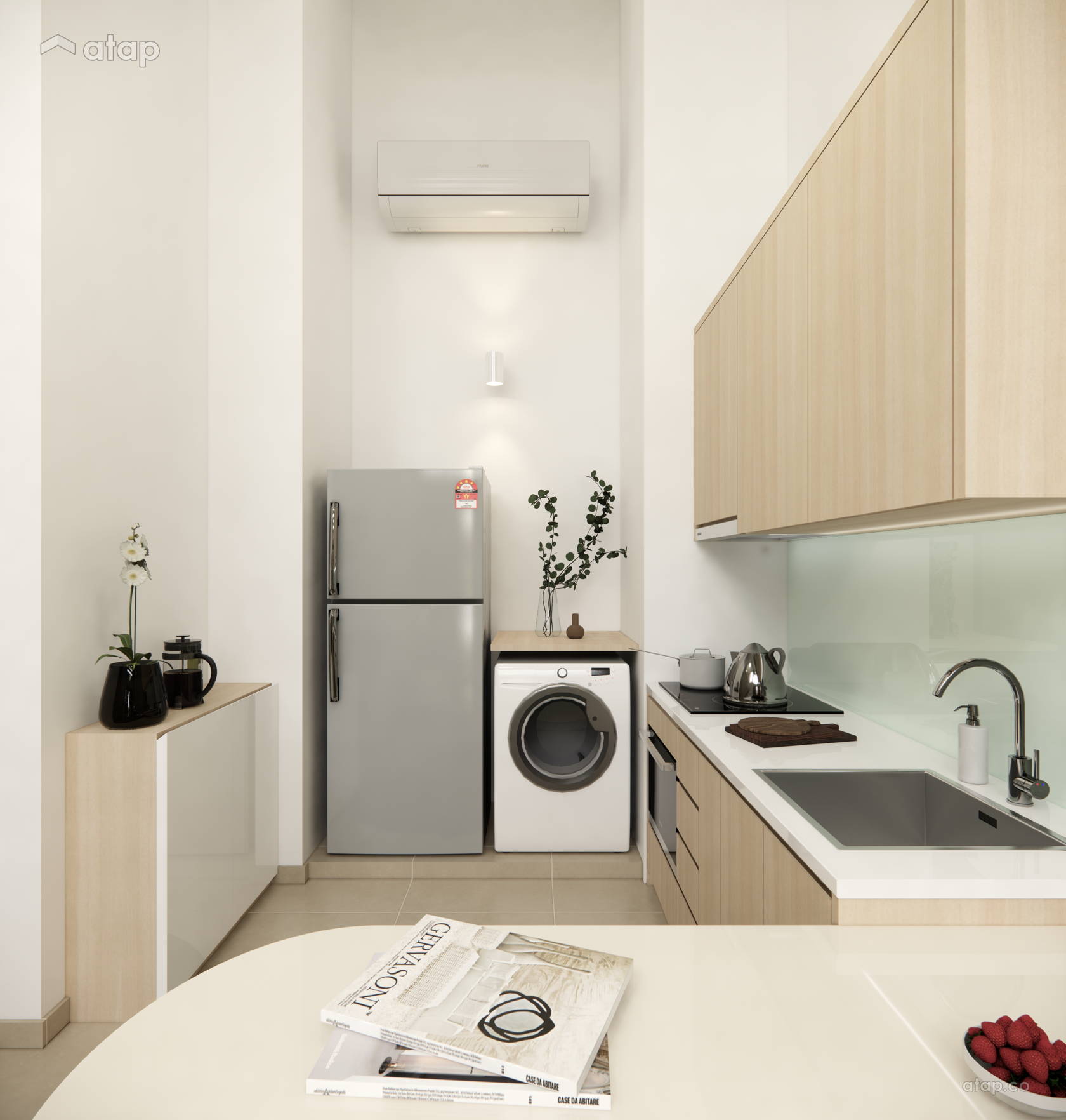 Contemporary Modern Dining Room Kitchen condominium design ideas ...