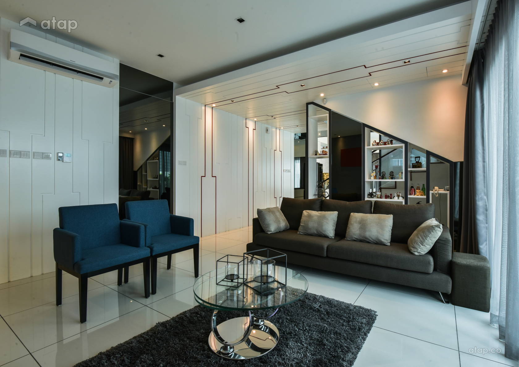 Contemporary Modern Living Room semi-detached design ideas & photos ...