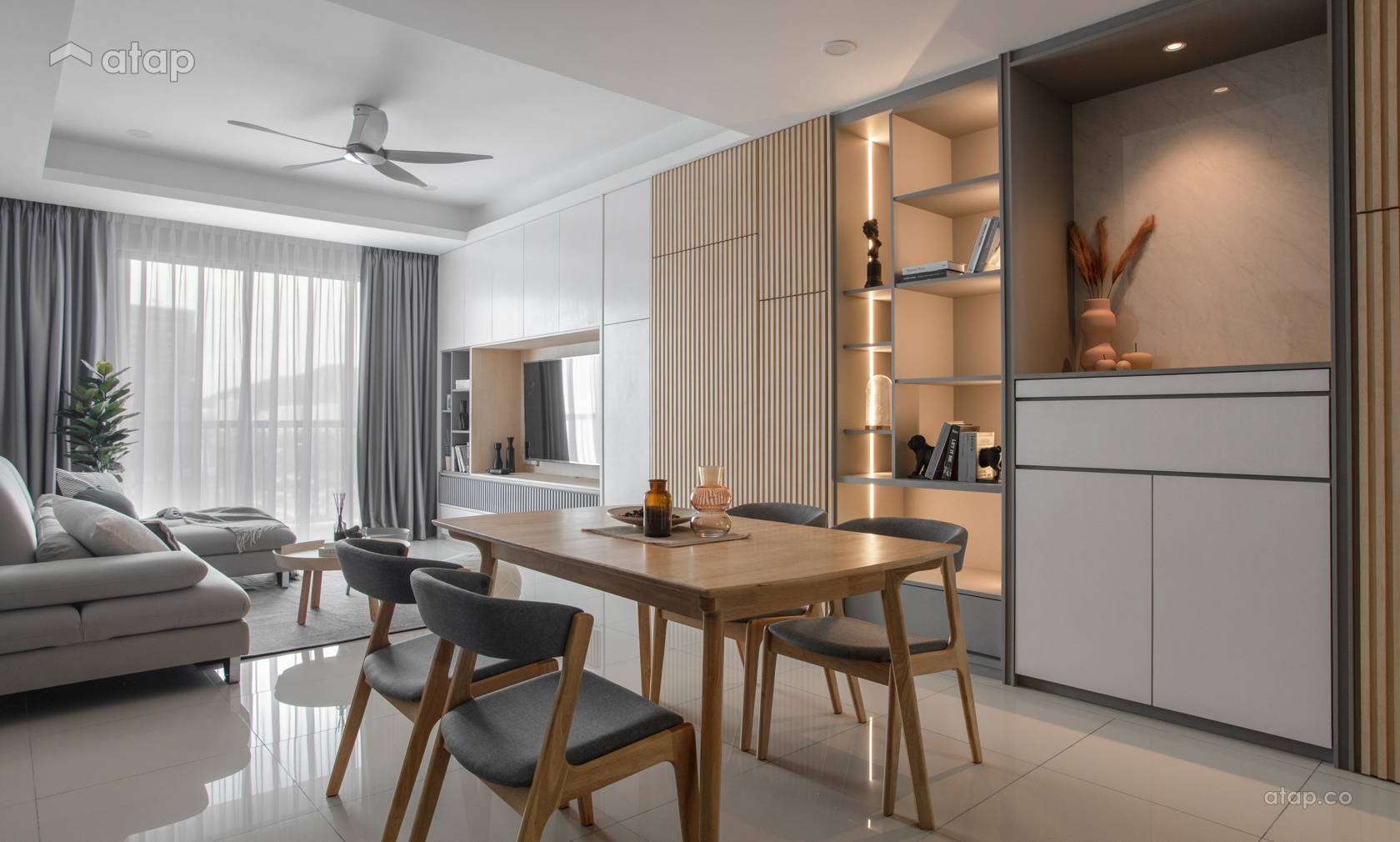 Scandinavian Zen Dining Room Living Room condominium design ideas ...