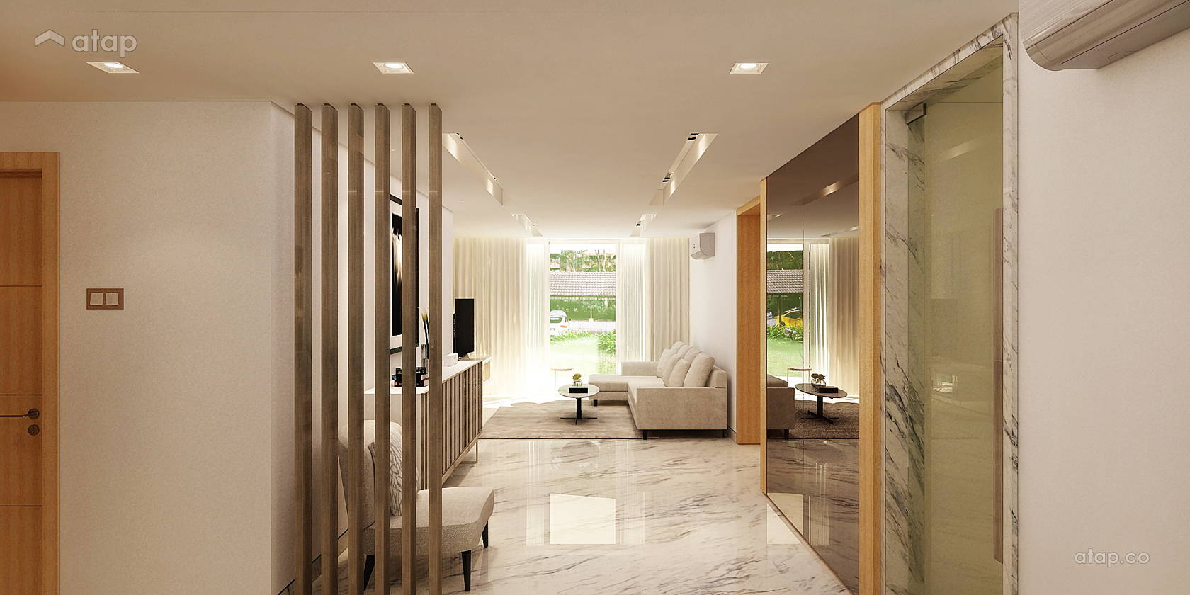 Minimalistic Modern Foyer Living Room condominium design ideas & photos ...