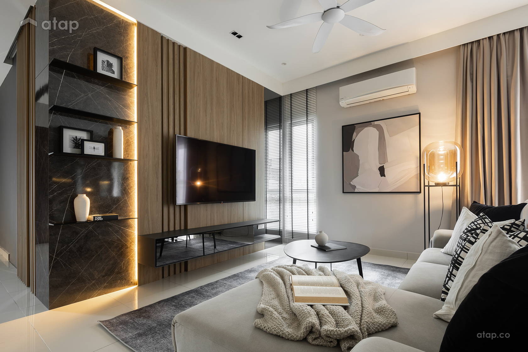 Contemporary Modern Living Room semi-detached design ideas & photos ...