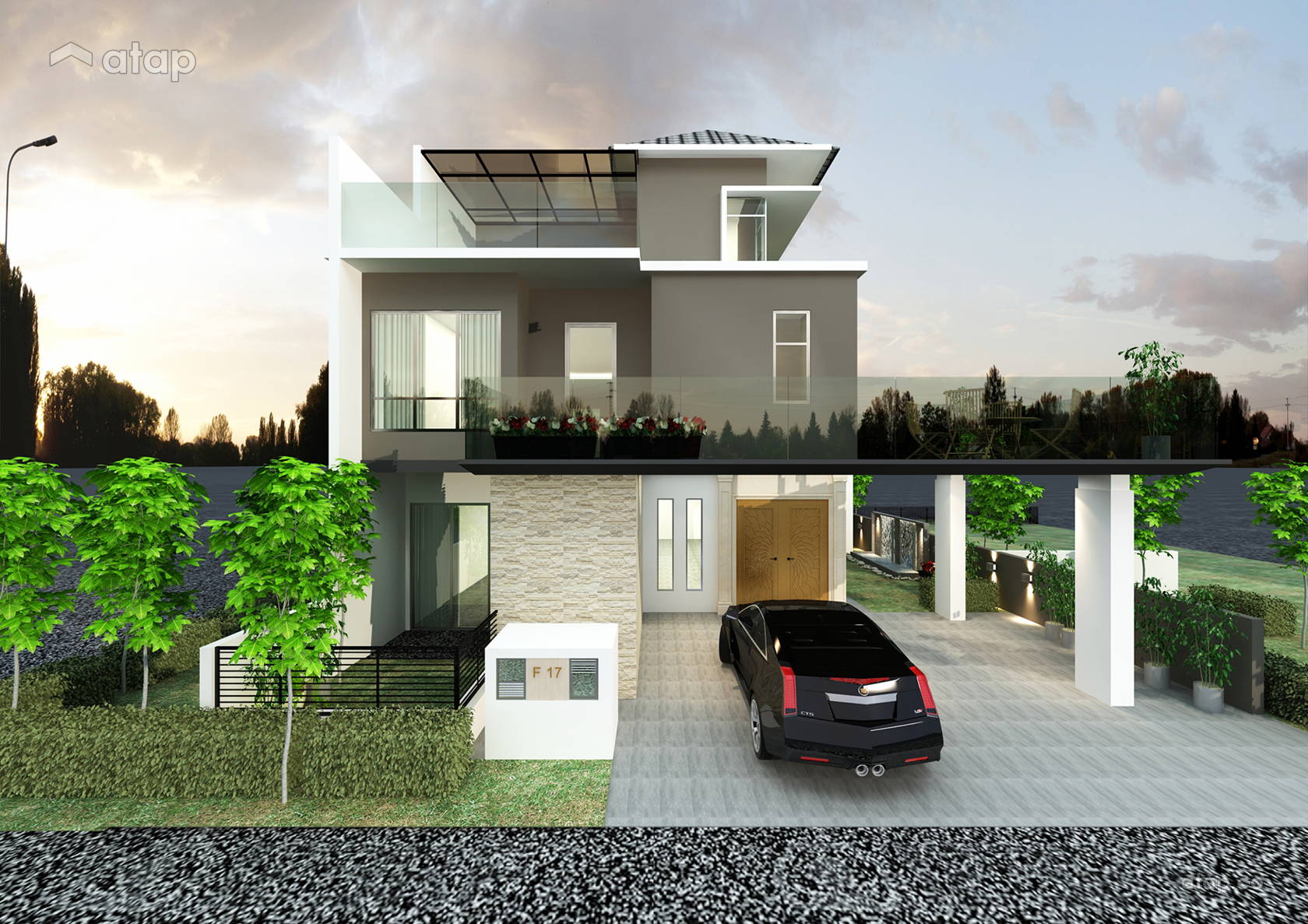 Modern Exterior semi-detached design ideas & photos Malaysia | Atap.co