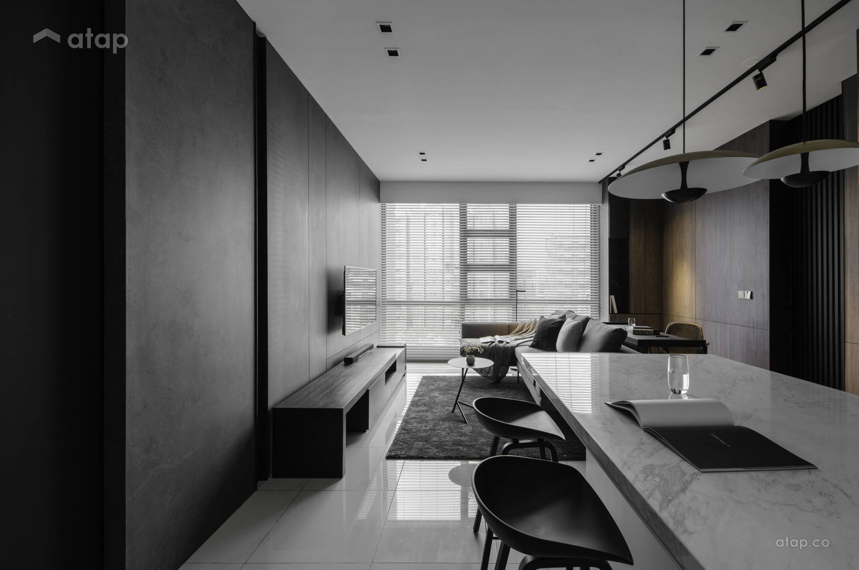 Contemporary Modern Dining Room Living Room apartment design ideas ...