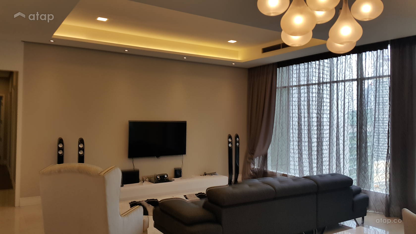 Asian Contemporary Living Room condominium design ideas & photos ...