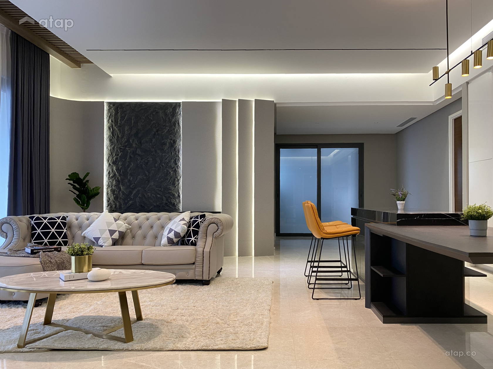 Modern Dining Room Living Room condominium design ideas & photos ...