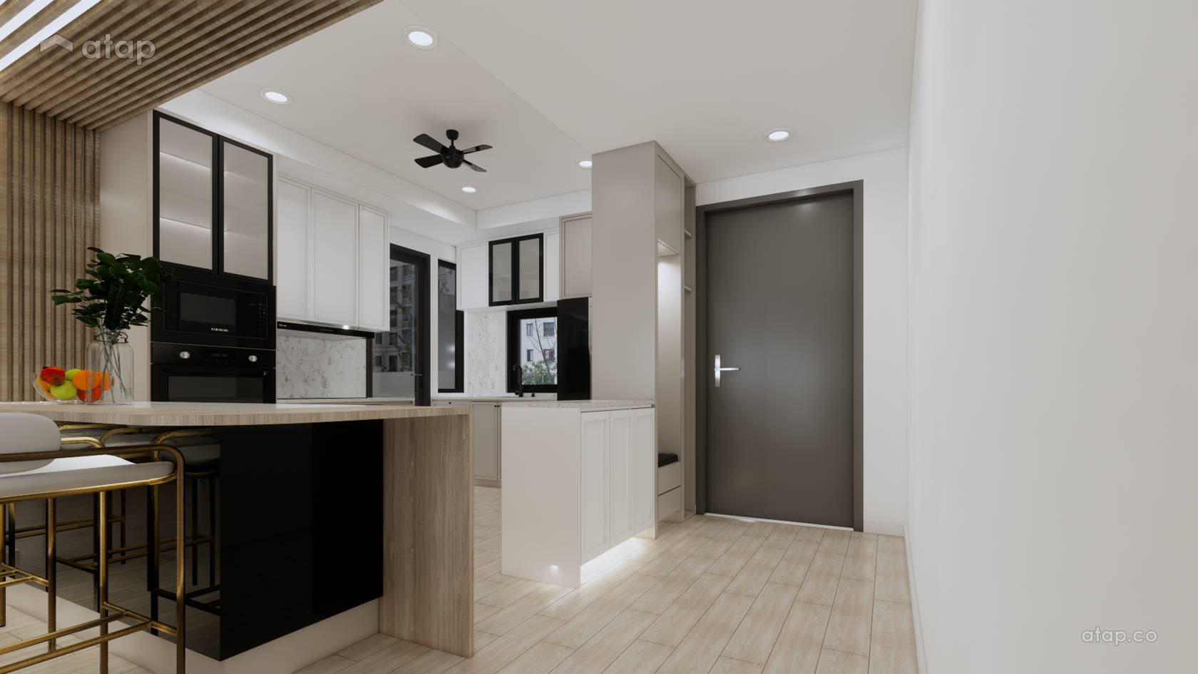 Contemporary Modern Foyer Kitchen condominium design ideas & photos ...
