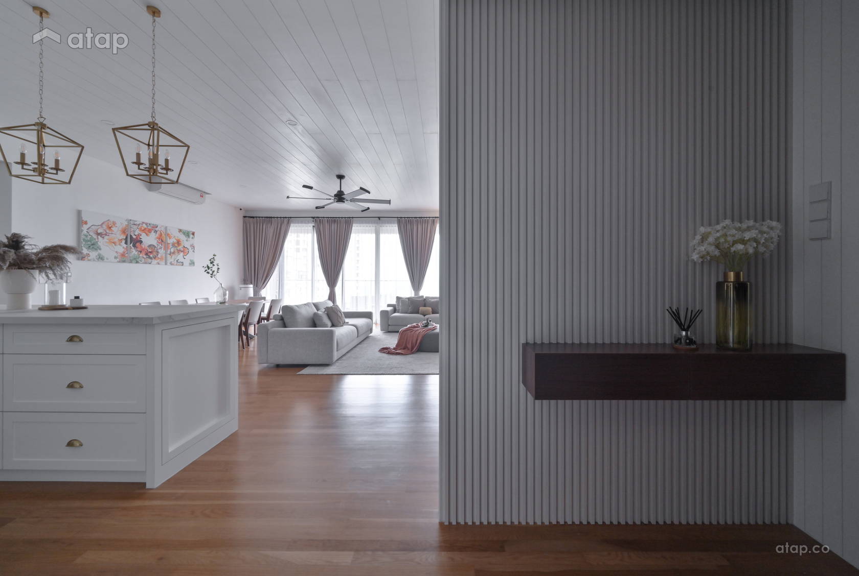 Classic Country Foyer Living Room condominium design ideas & photos ...