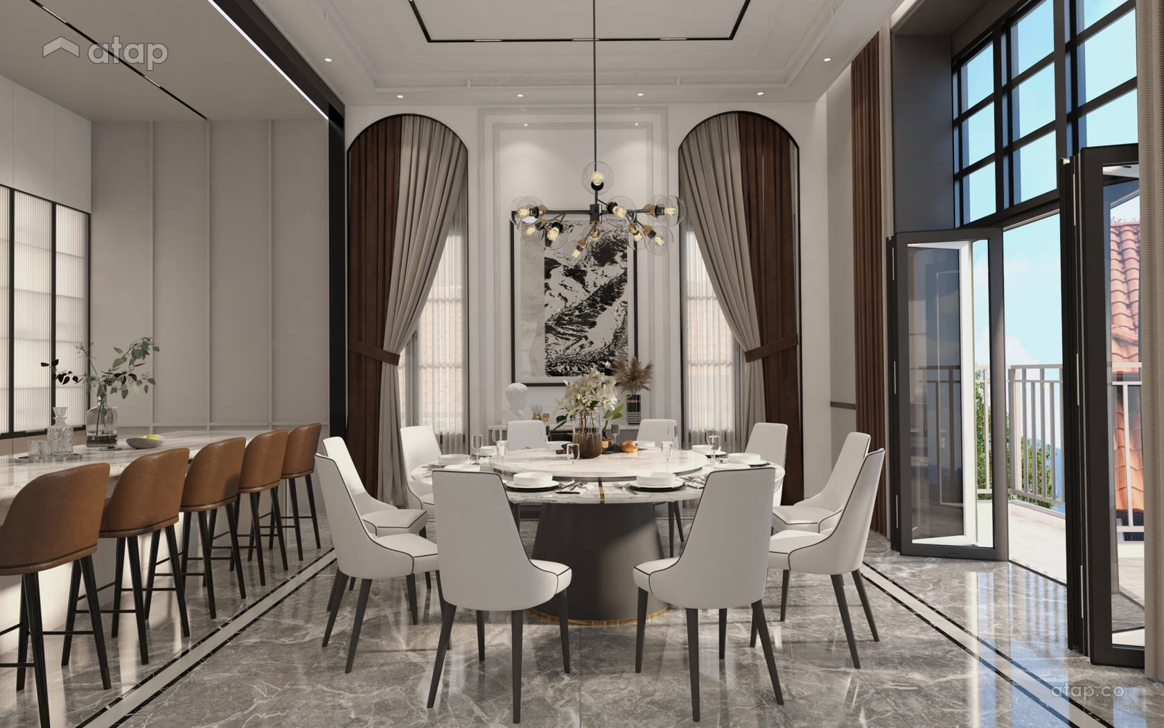 Classic Modern Dining Room bungalow design ideas & photos Malaysia ...