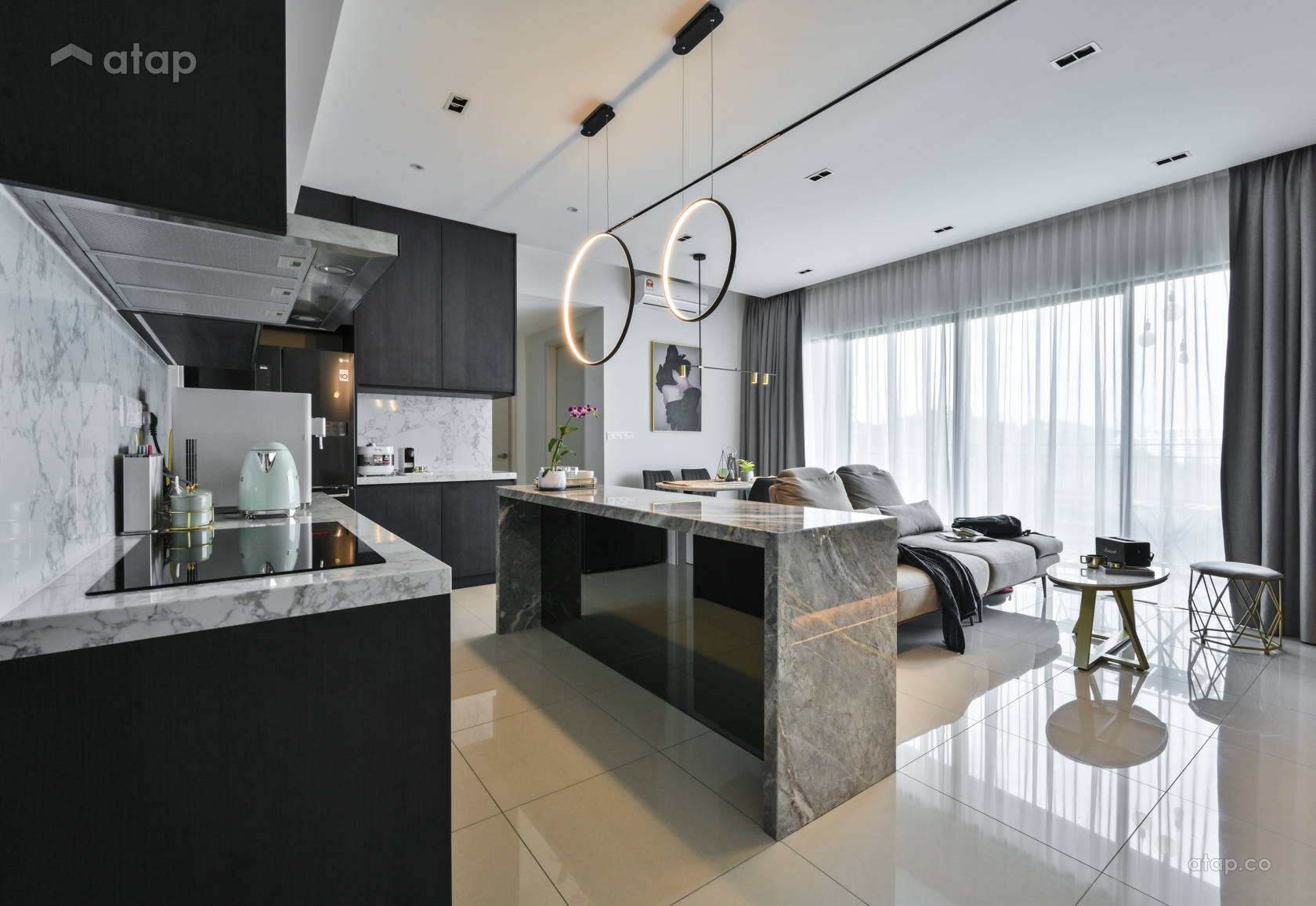 Minimalistic Modern Dining Room Living Room condominium design ideas ...