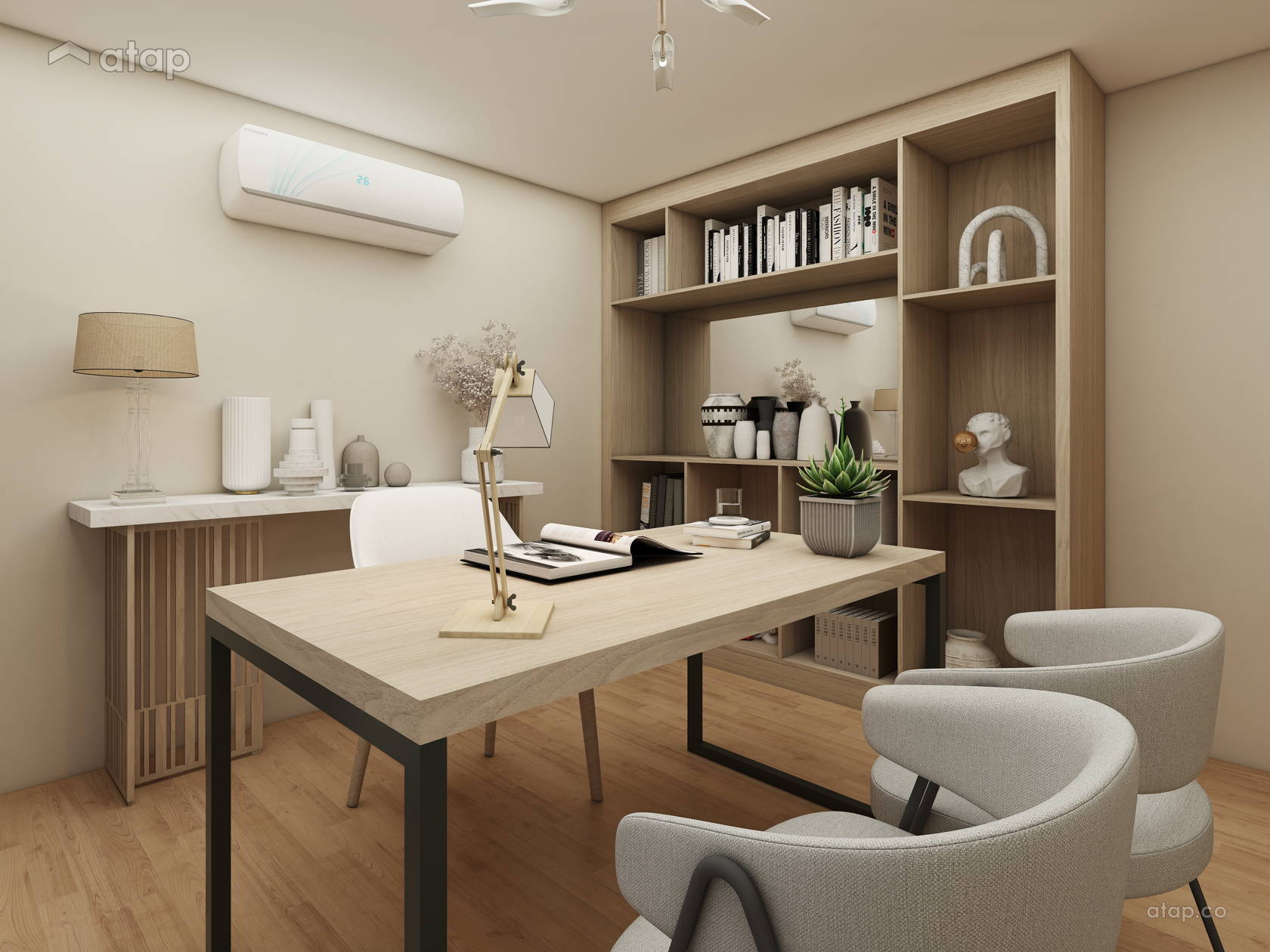 Scandinavian Study Room bungalow design ideas & photos Malaysia | Atap.co