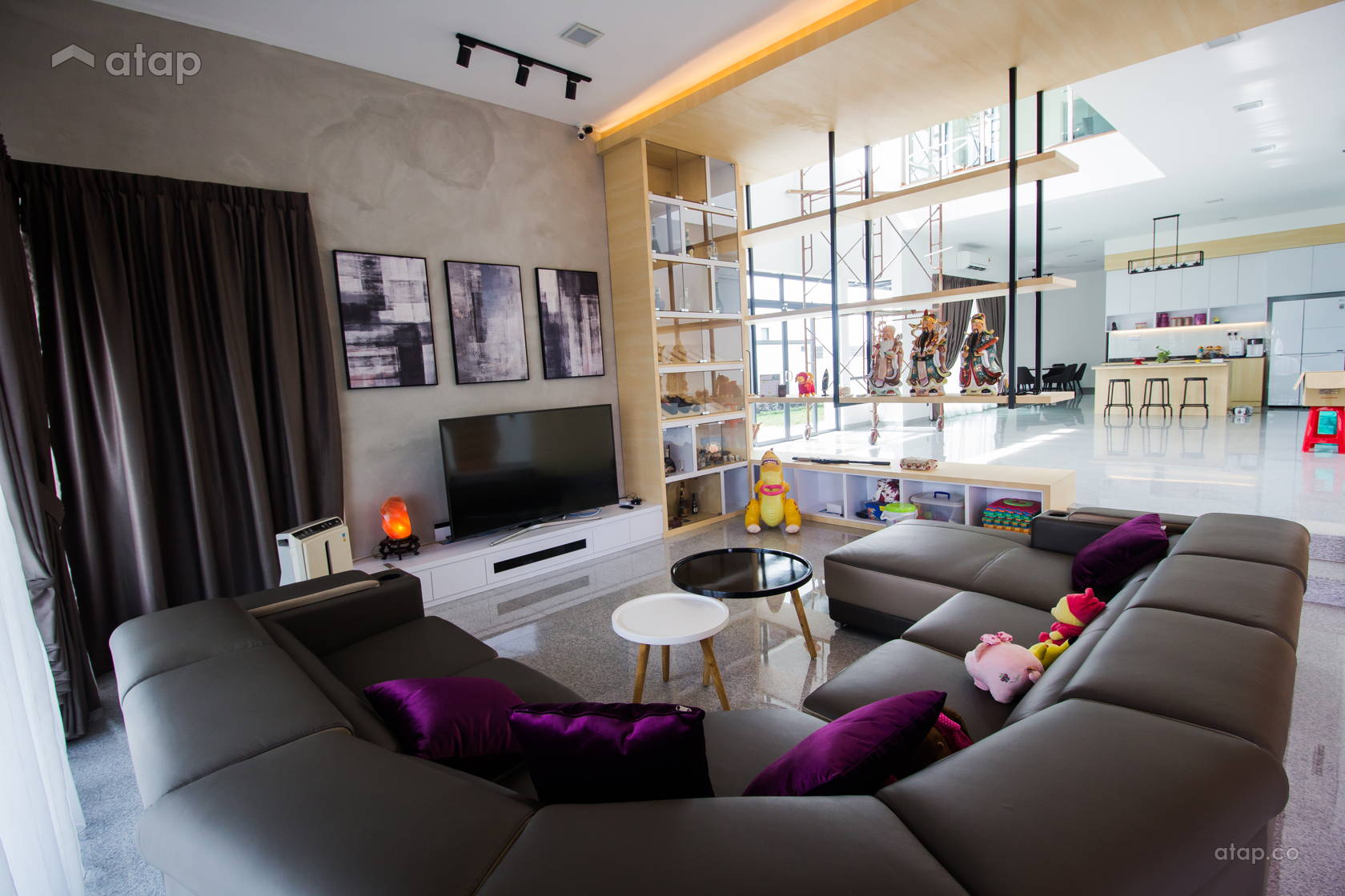 Contemporary Modern Living Room semi-detached design ideas & photos ...