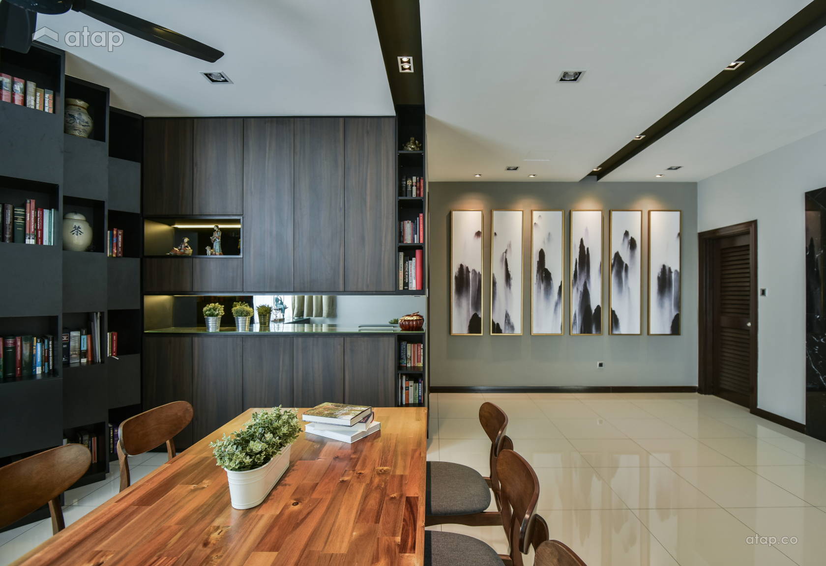 Asian Study Room bungalow design ideas & photos Malaysia | Atap.co