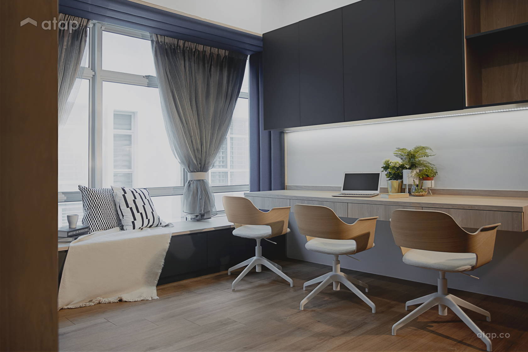 Contemporary Modern Study Room semi-detached design ideas & photos ...